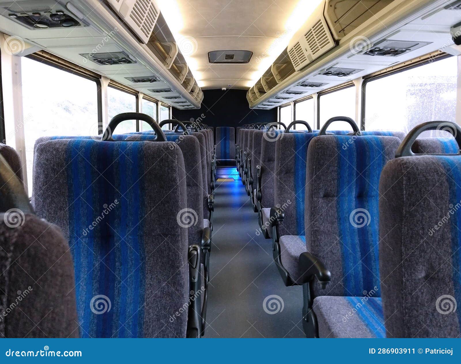 Passenger Bus Interior Seating Stock Image - Image of interior, rows ...