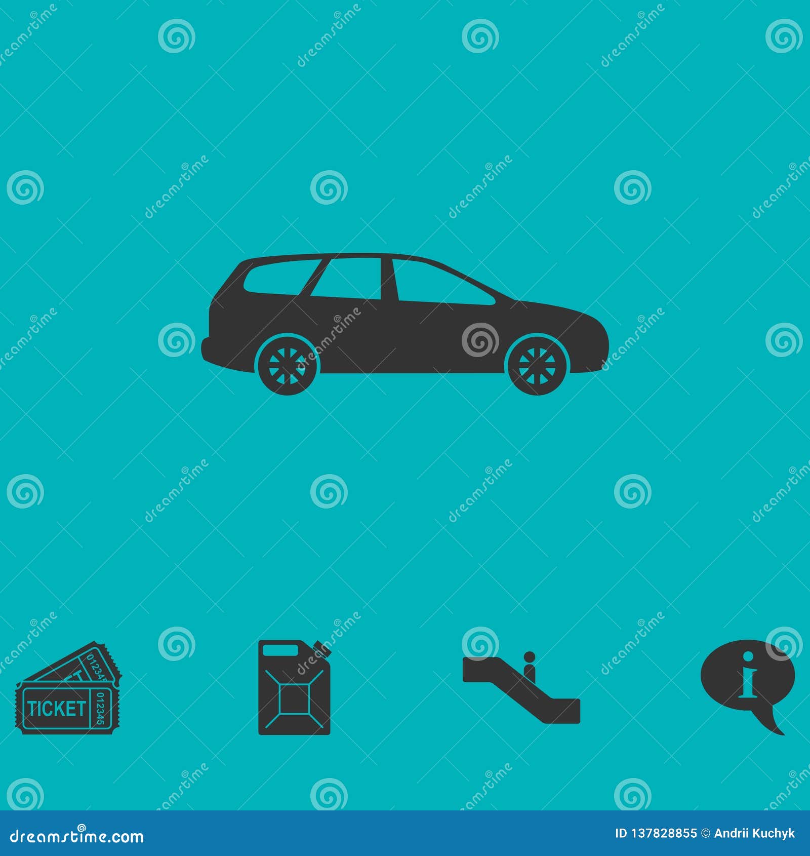 Passenger car icon flat stock vector. Illustration of character - 137828855