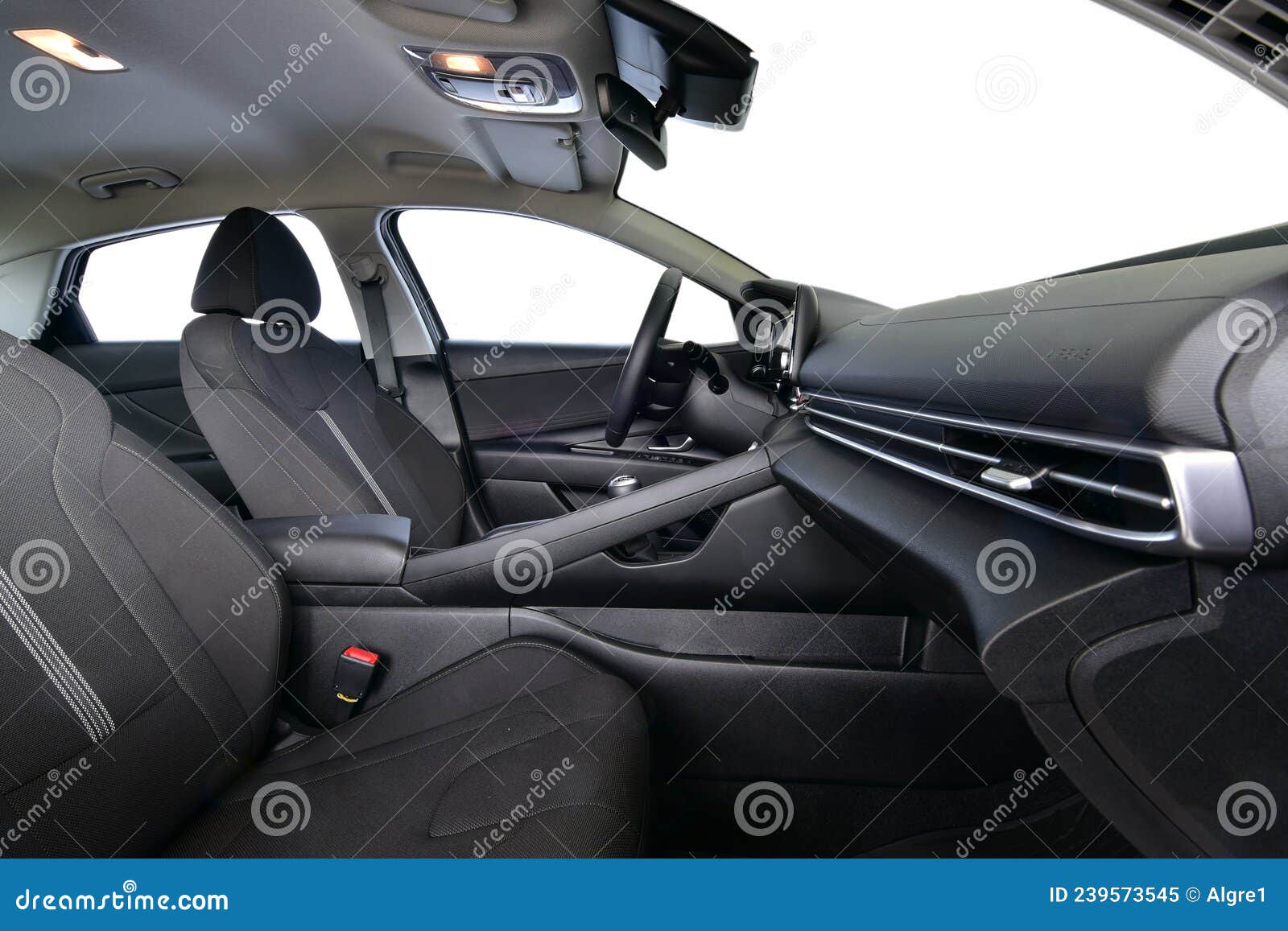 Passenger Car Interior, Front Seats and Dashboard Stock Image - Image ...