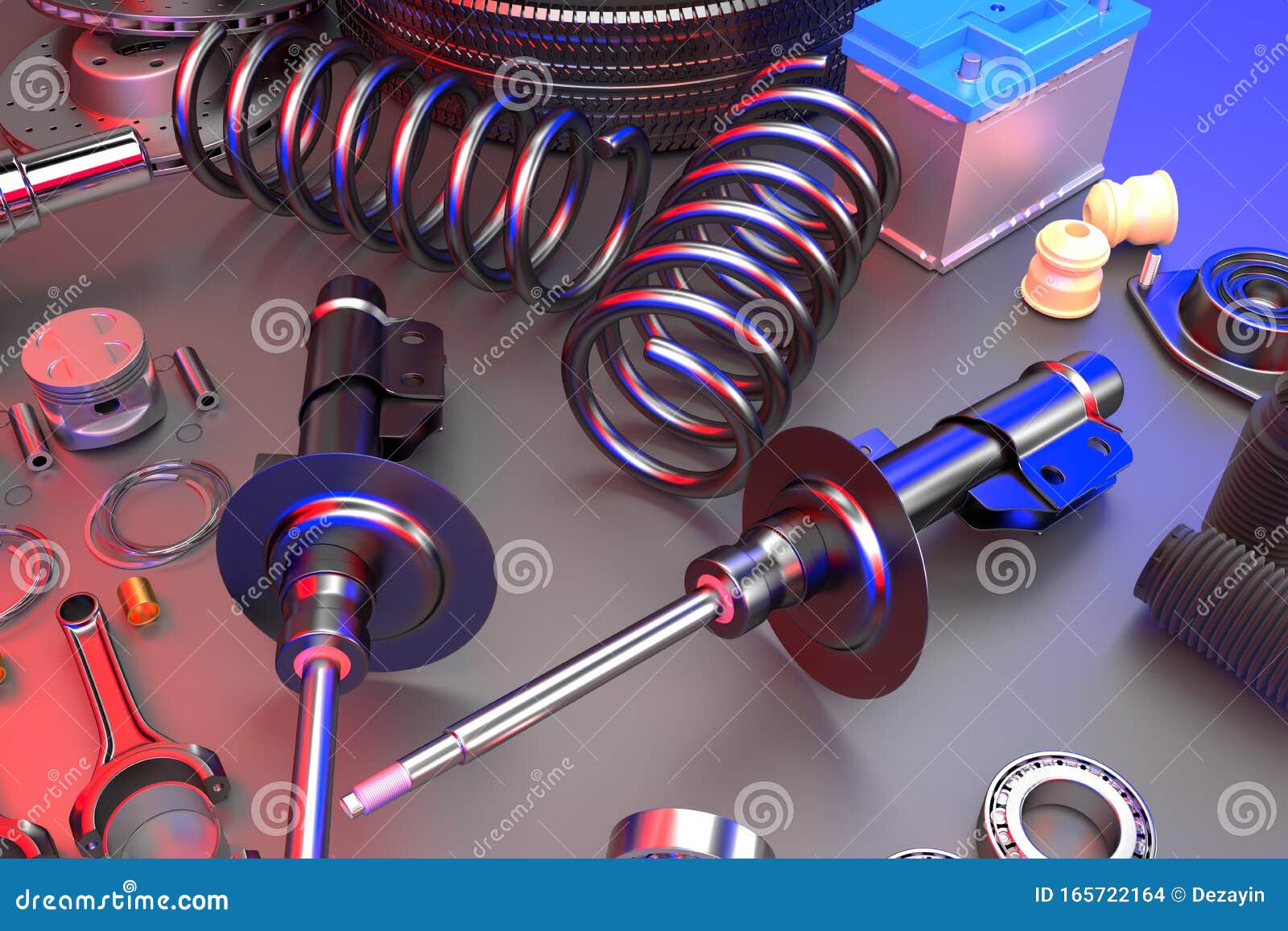 Strut. Shock Absorber. Rear Shock Absorber. Vector Realistic Clipart ...
