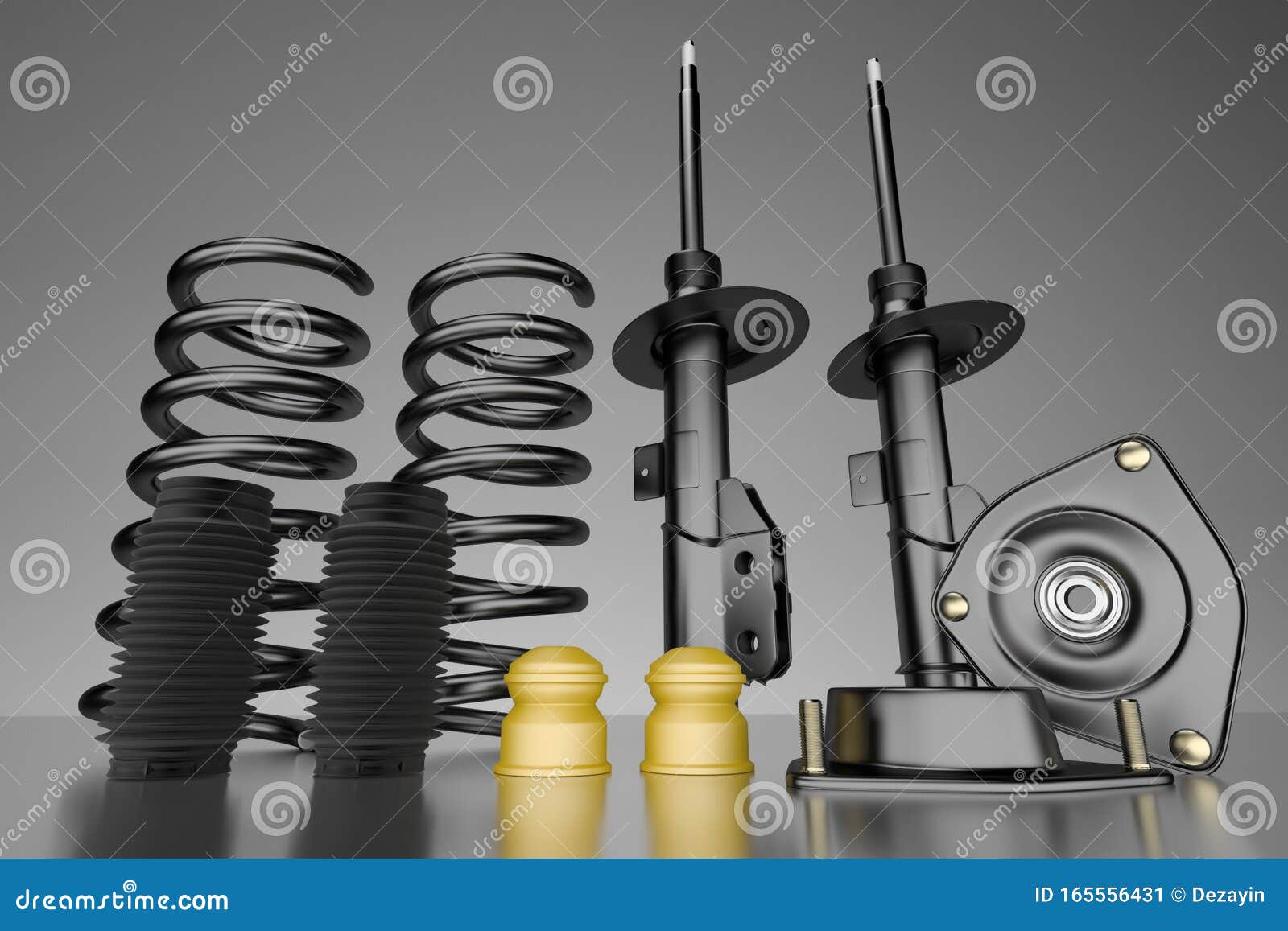 Passenger Car Shock Absorber with Dust Cap, Buffer Mounting and Strut ...