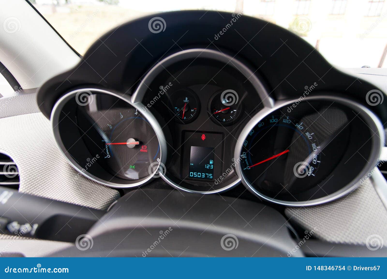 Passenger Car Speedometer. Car Interior from the Inside Stock Photo ...
