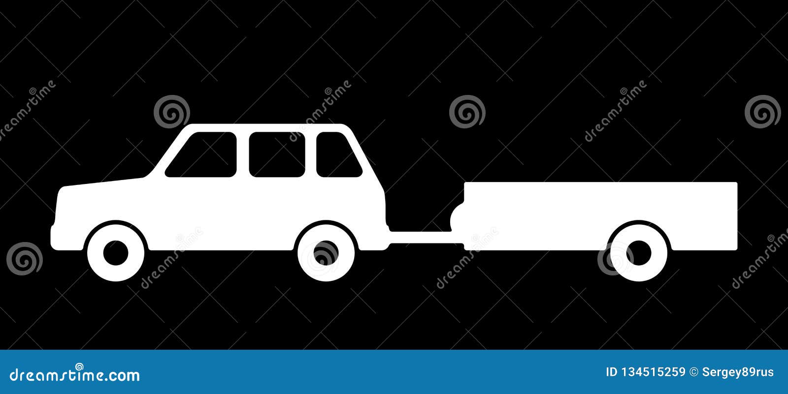 Passenger Car with a Trailer. Stock Vector - Illustration of drive ...