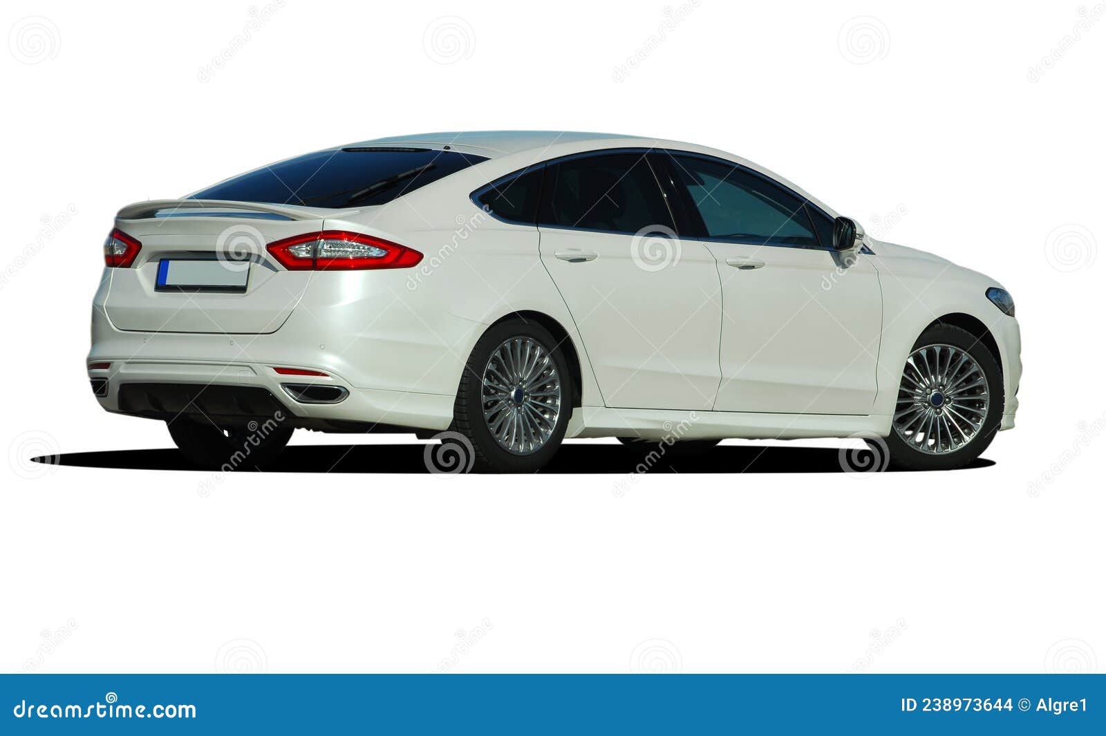 Passenger Car on White Background, Back View Stock Photo - Image of ...