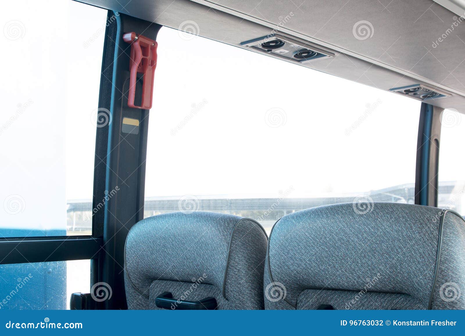 Passenger Compartment of a Big Shuttle Bus Stock Photo - Image of ...