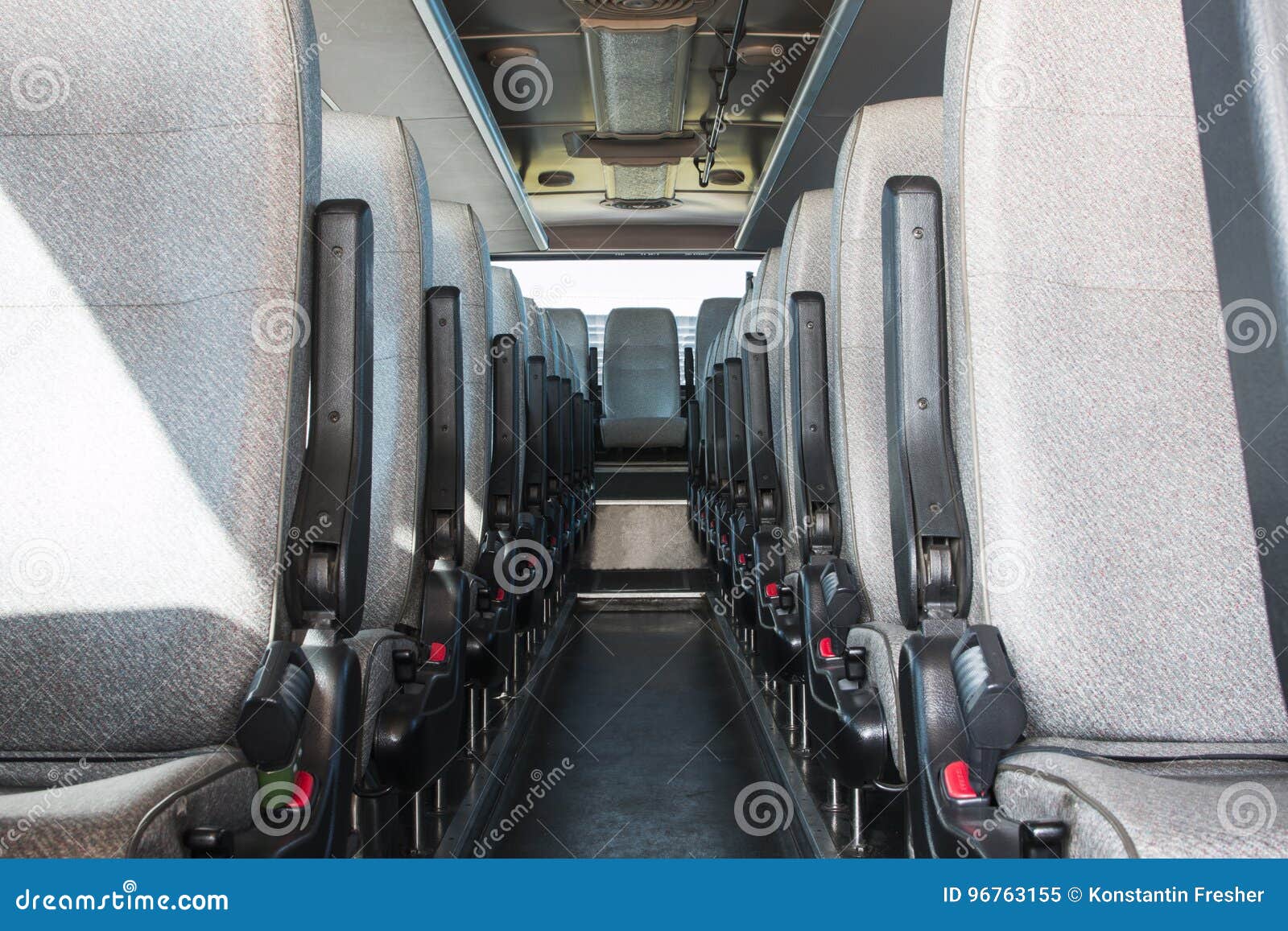 Passenger Compartment of a Big Shuttle Bus Stock Image - Image of ...