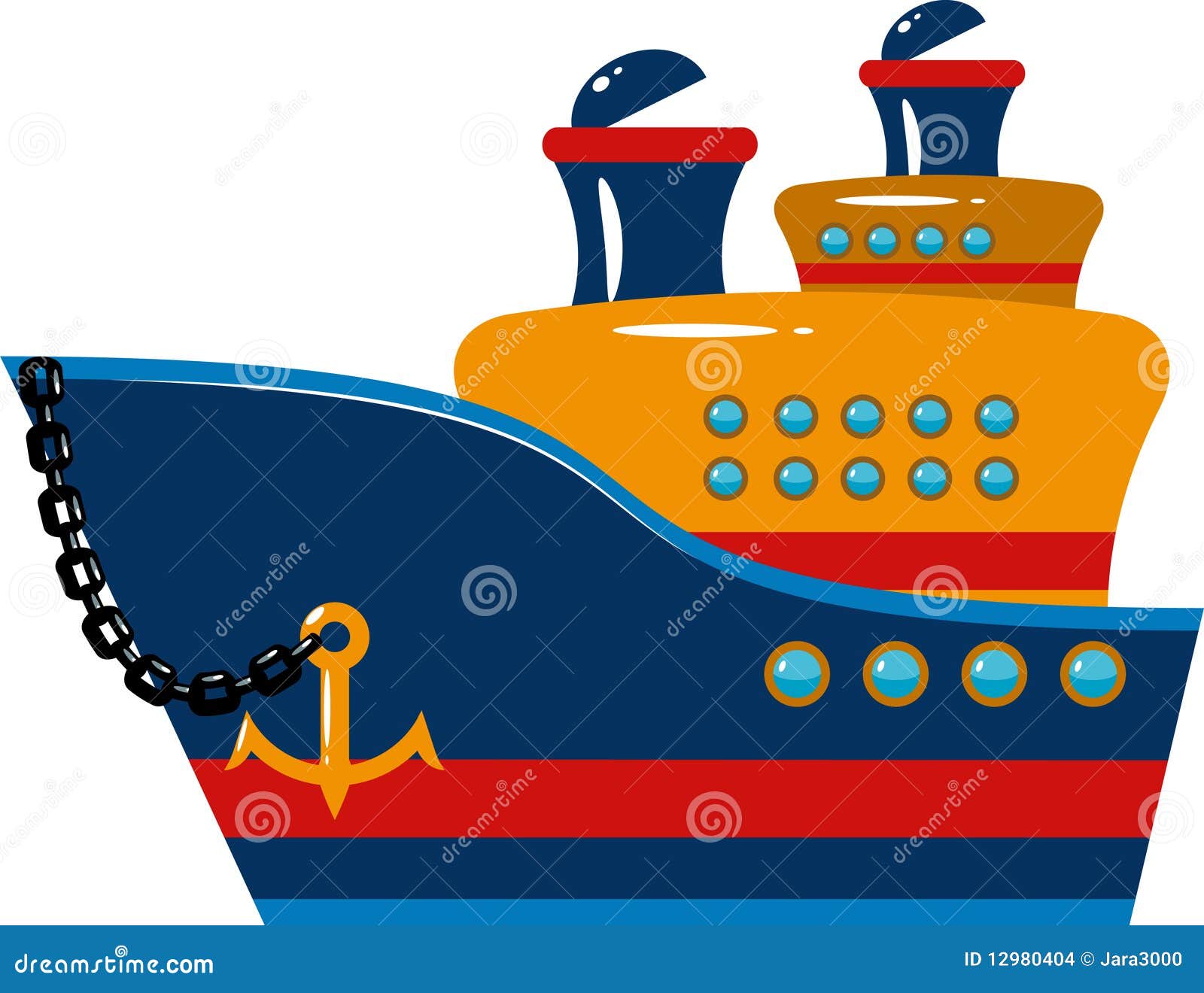 Passenger Cruise Ship Vector Illustration | CartoonDealer.com #12980404