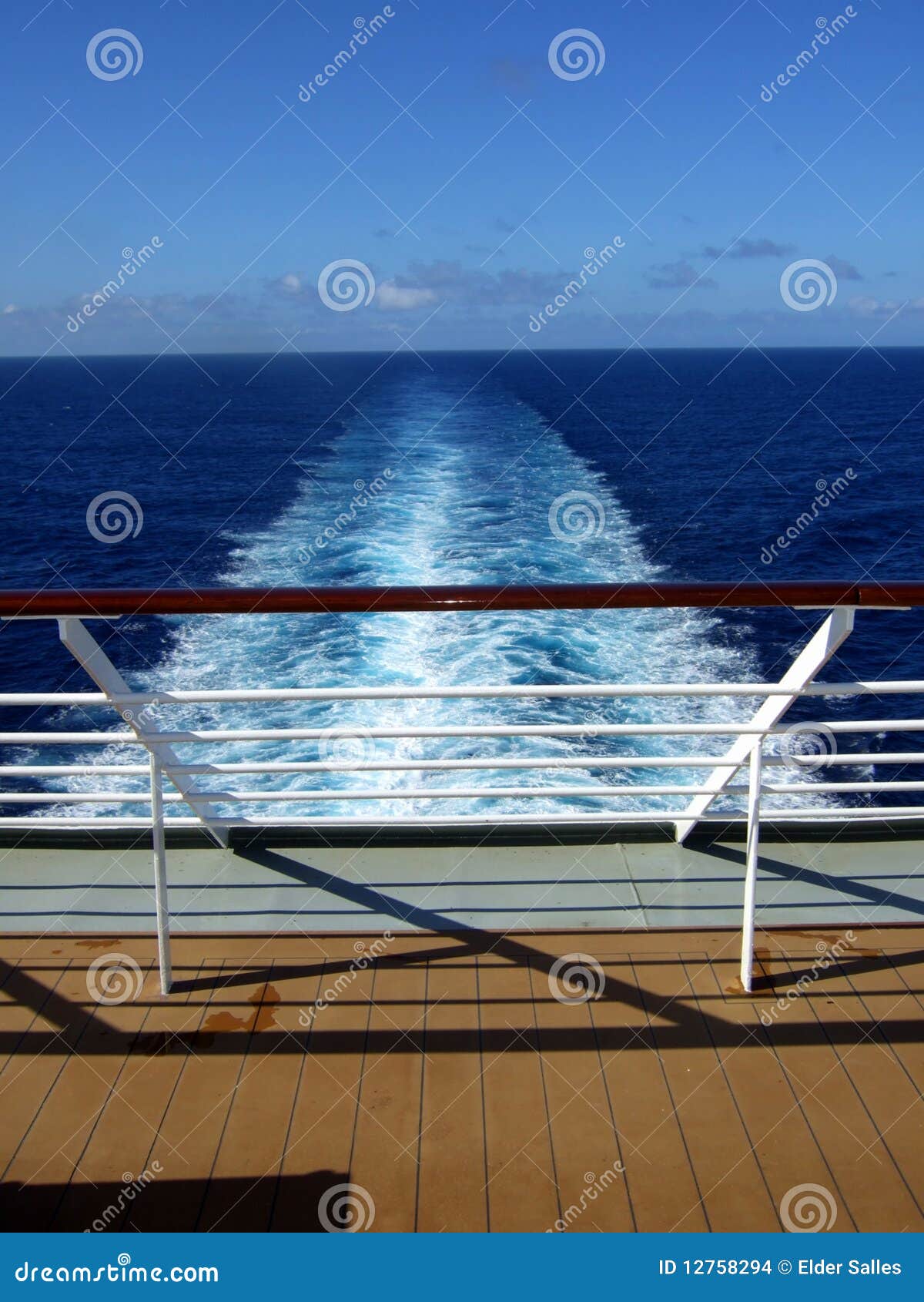 Passenger Cruise Ship Back View Stock Photo - Image of sailing, horizon ...