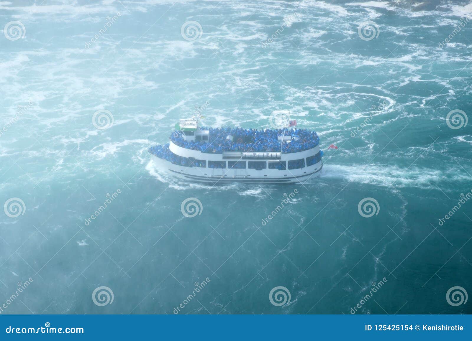 Cruise at Niagara Fall Waterfall Stock Photo - Image of mist, tourist ...
