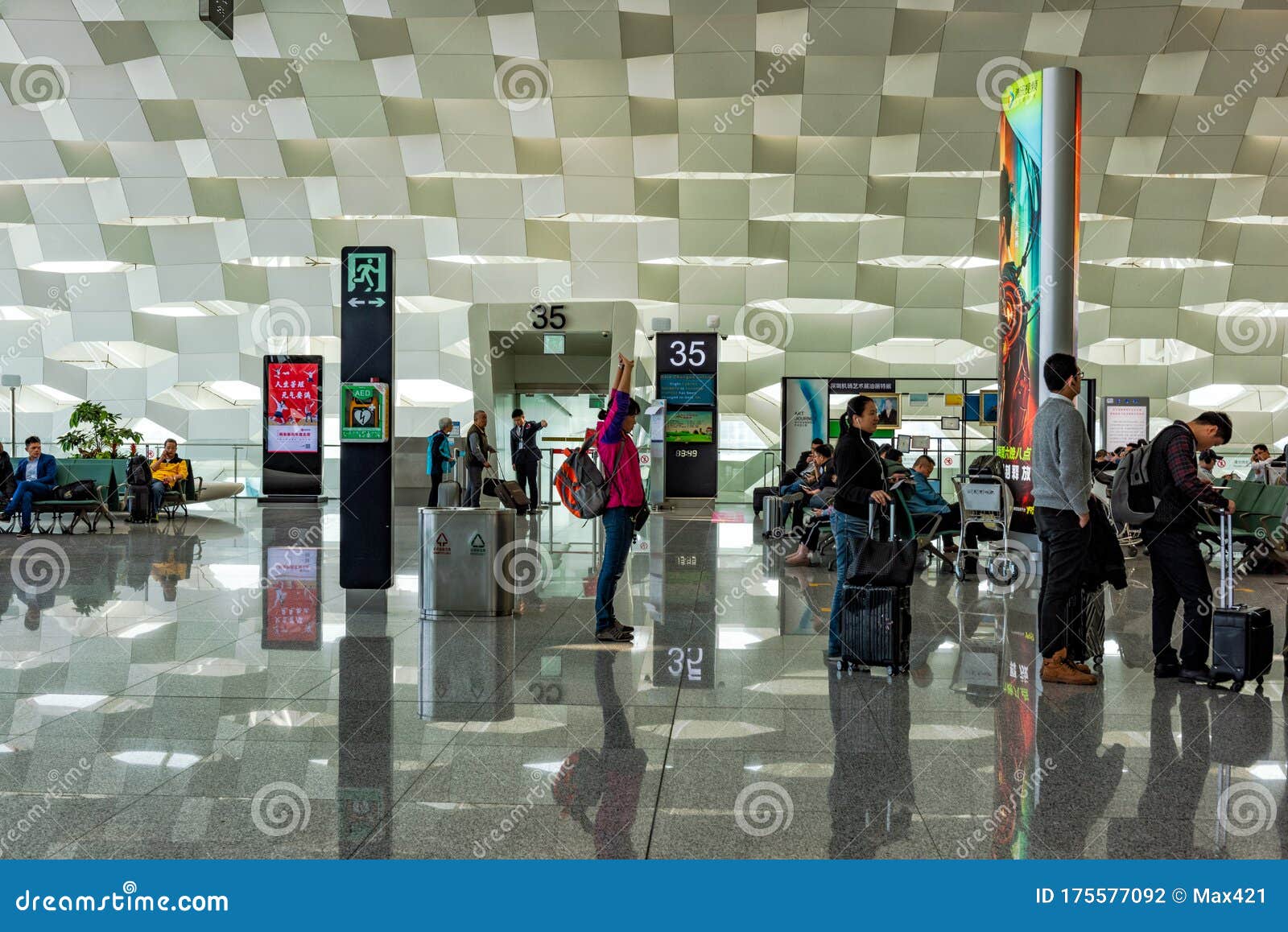 Passenger Does Stretching Exercise before Flight Editorial Photography ...