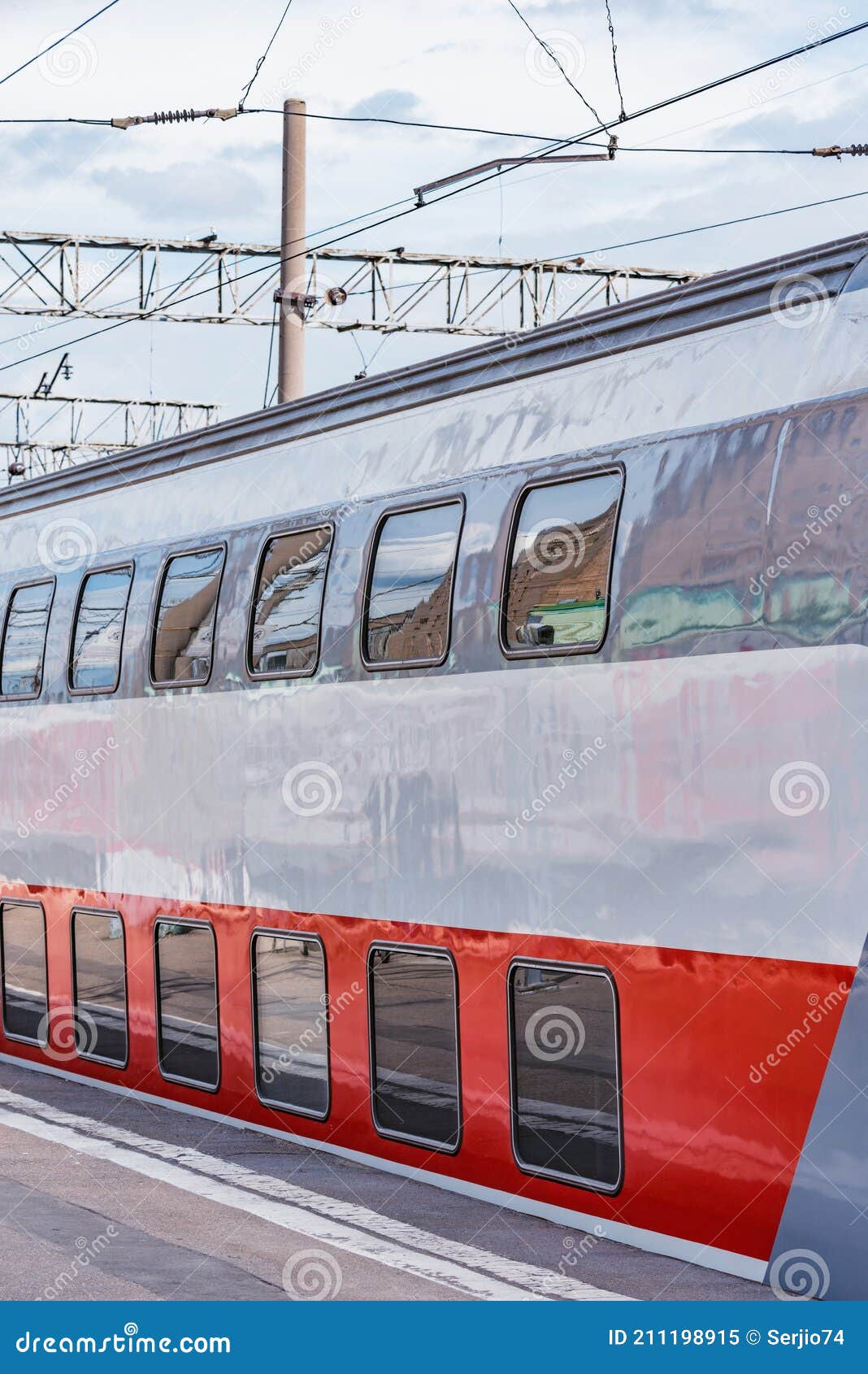 Passenger Double Deck Train Stock Image - Image of carriage, departure ...