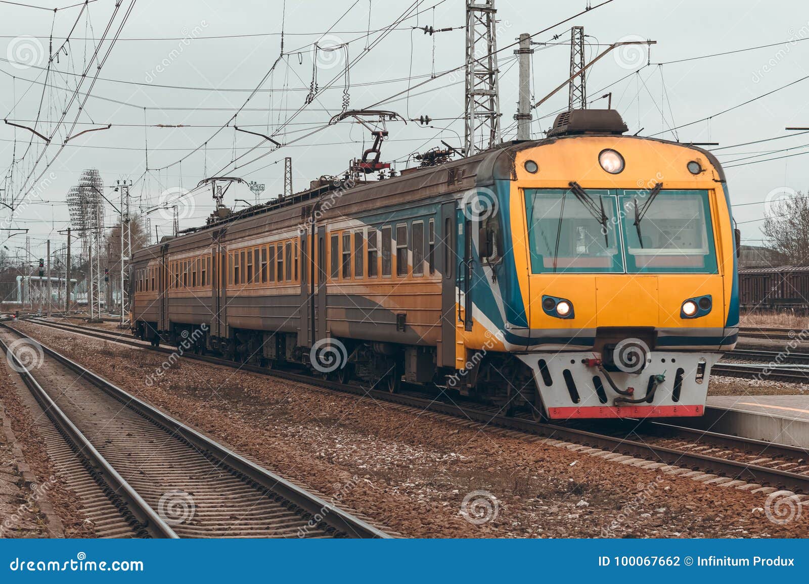 Passenger electric train editorial photography. Image of rail - 100067662