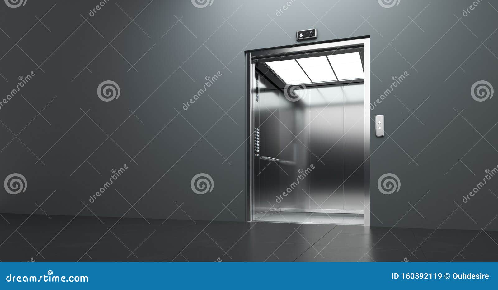 Elevator with Open Doors, at Public Space Interior. Stock Illustration ...