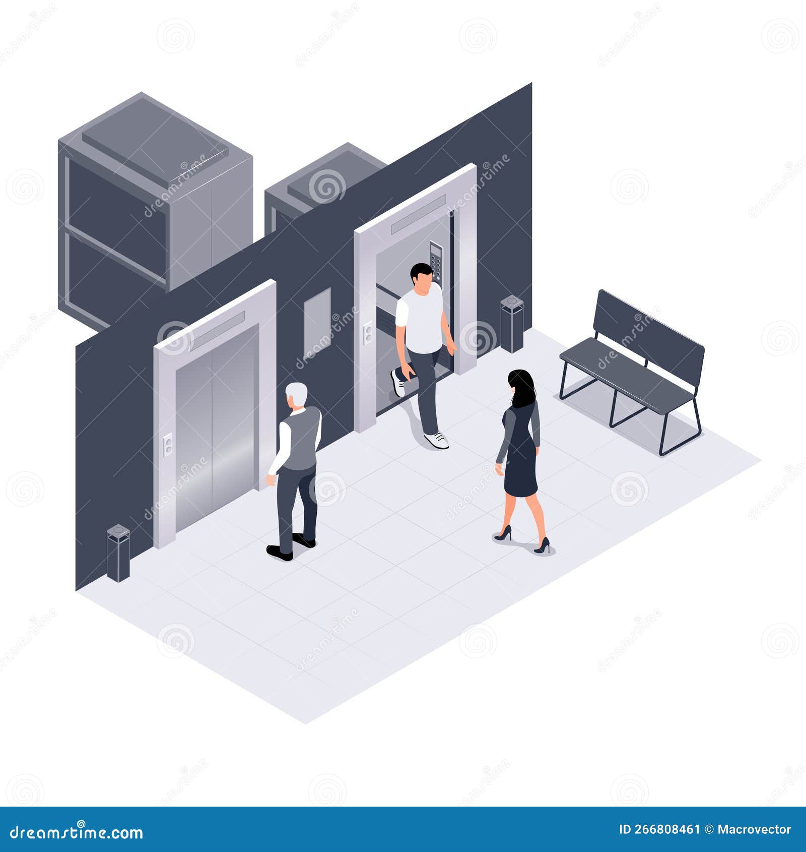 Passenger Elevators Isometric Composition Stock Vector - Illustration ...