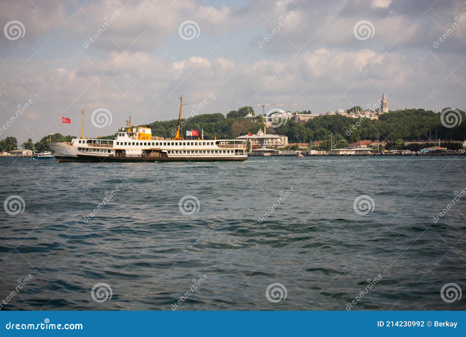 The Passenger Ferry Ship is on the Bosphorus in Istanbul Stock Photo ...