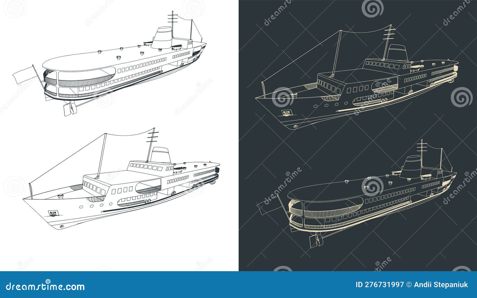 Ferry Drawings Illustration | CartoonDealer.com #191103864