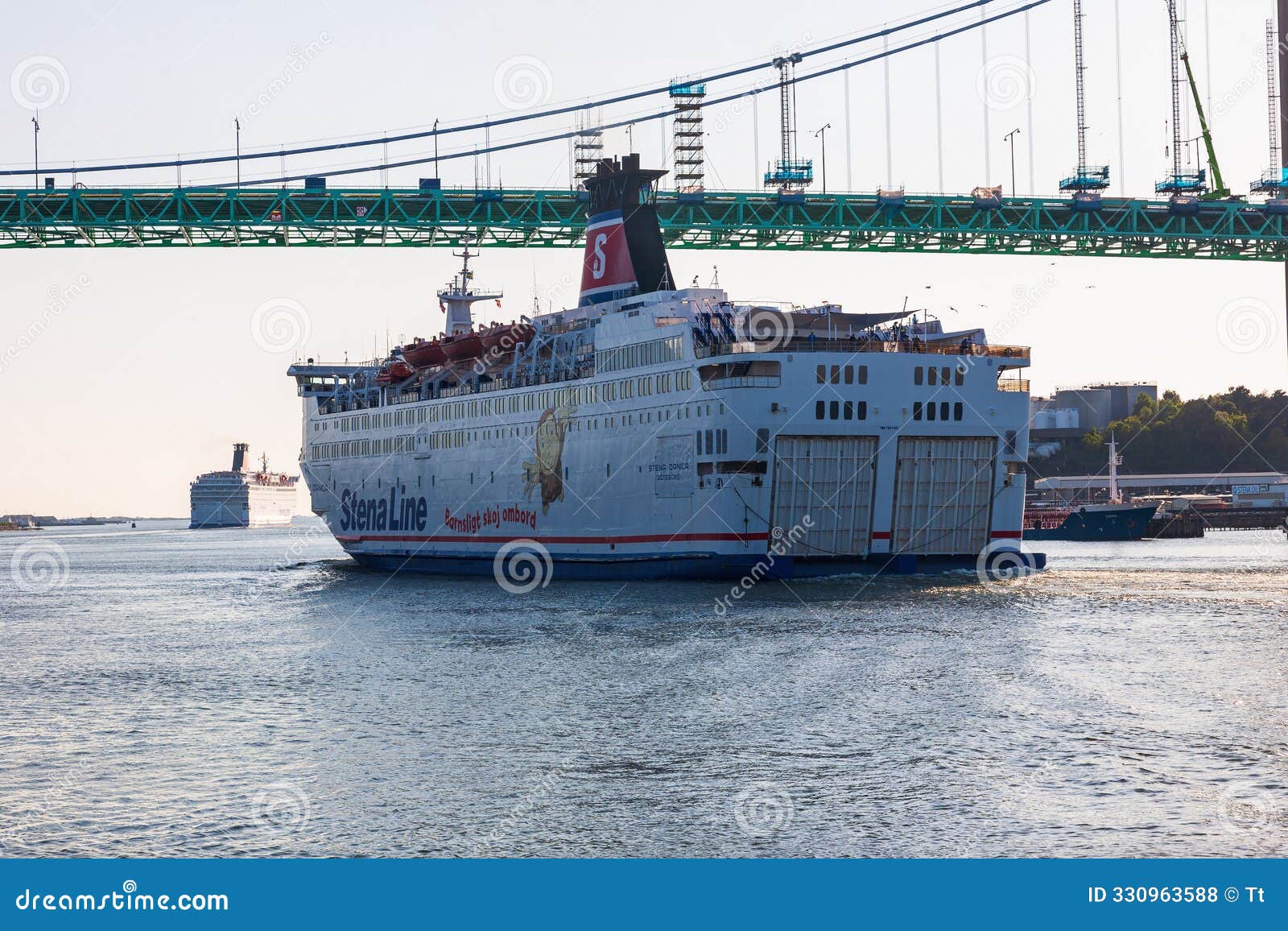 Passenger Ferry on the Way Under a Bridge Stock Photo - Image of bridge ...
