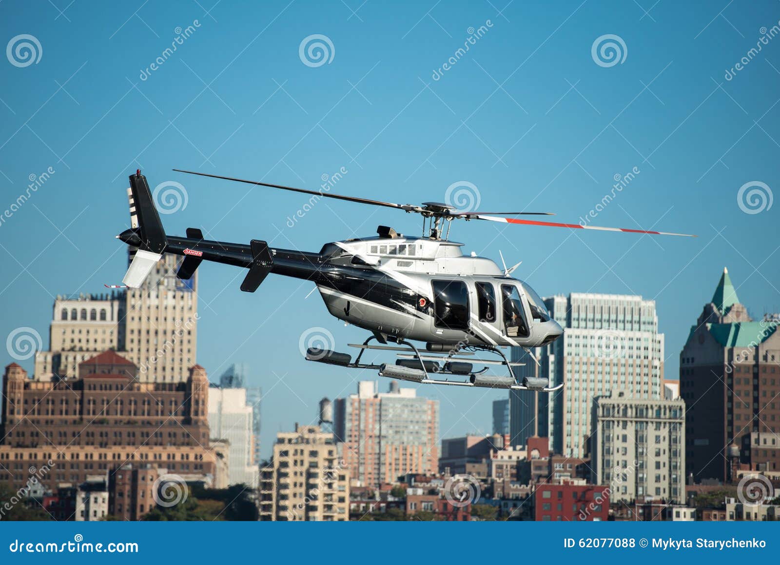 Passenger Helicopter Flying In New York City Stock Photography ...