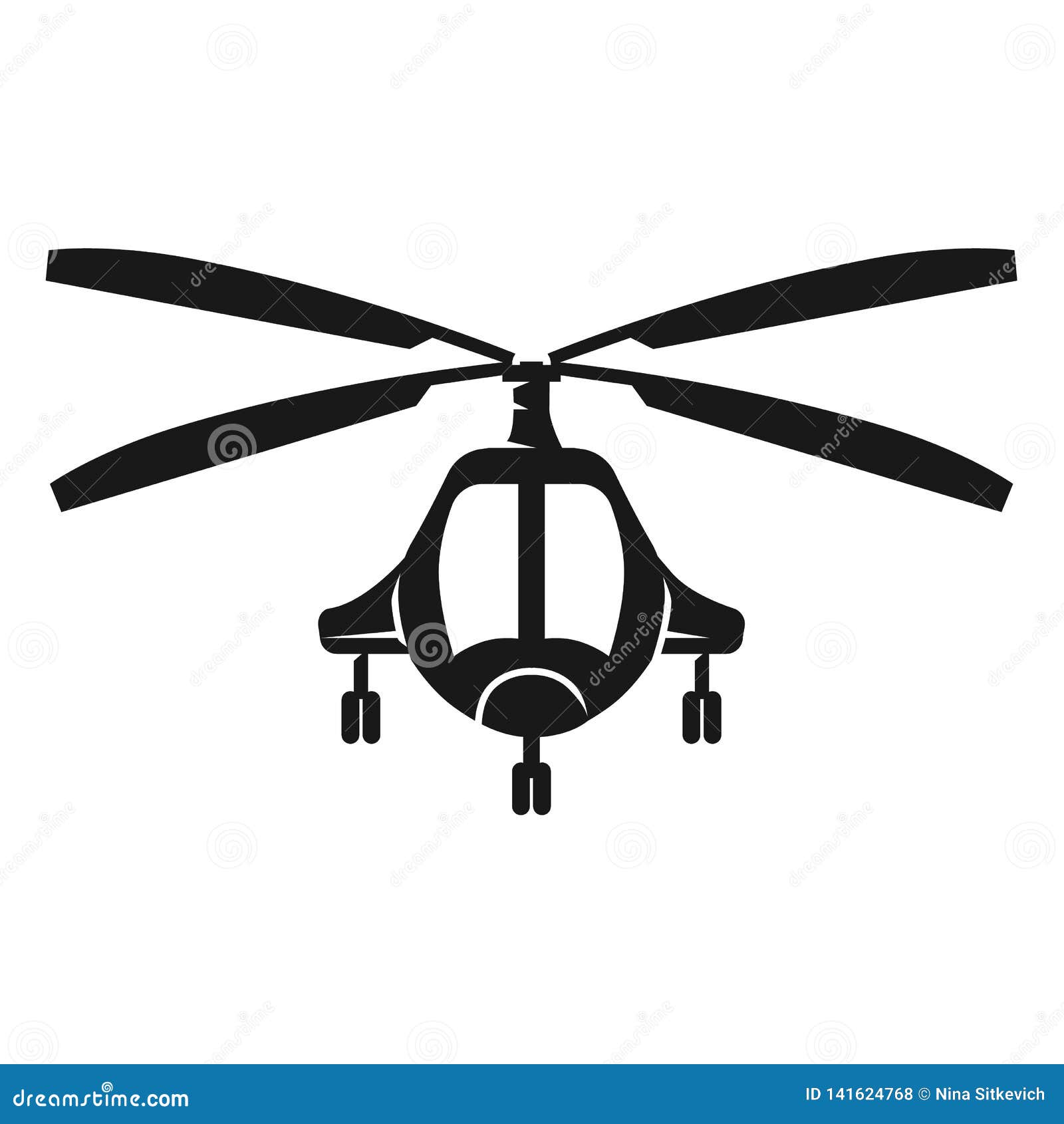 Passenger Helicopter Front View Icon, Simple Style Stock Vector ...
