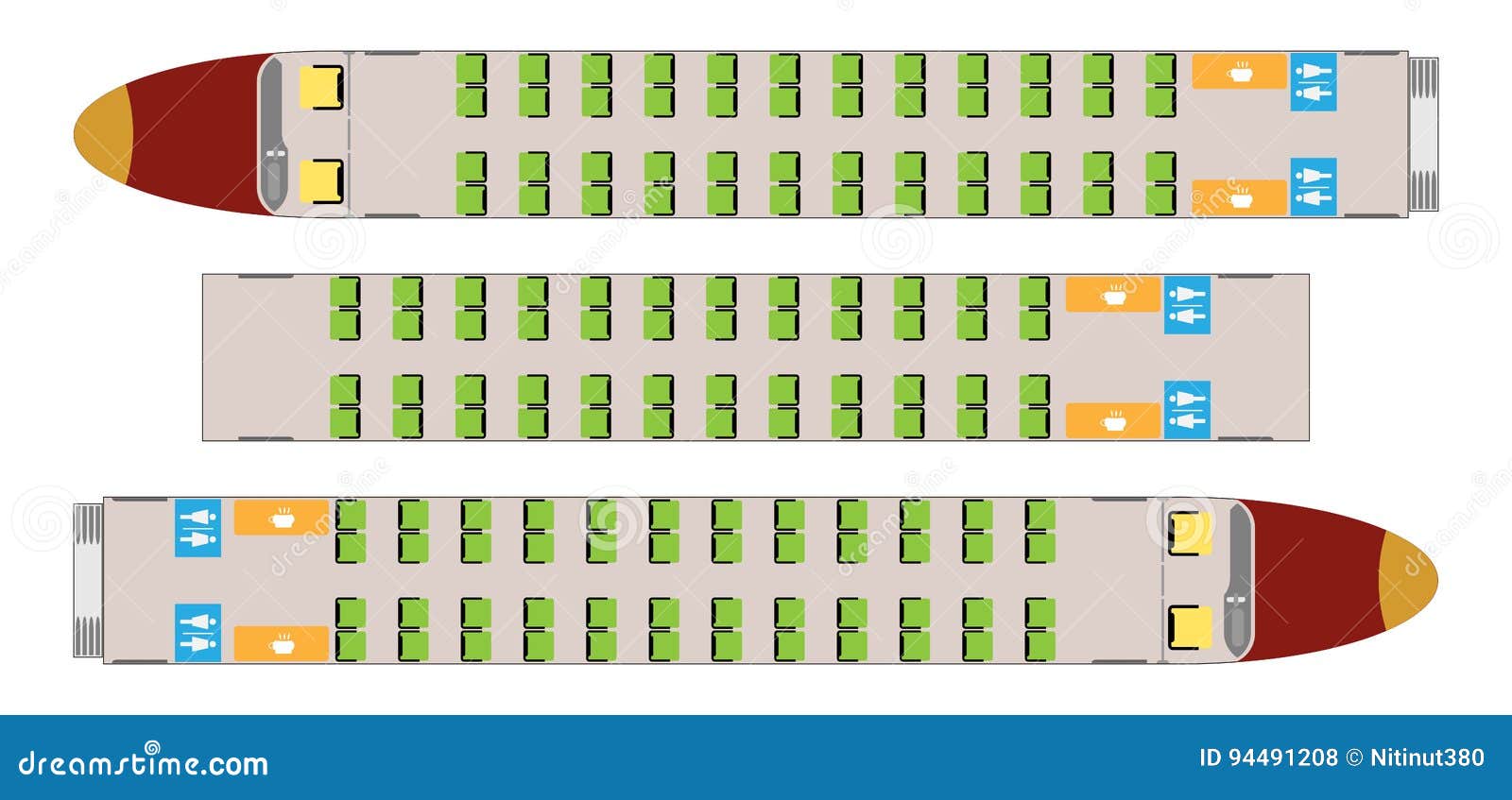 Passenger High Speed Train Seat Map Vector Illustration | CartoonDealer ...