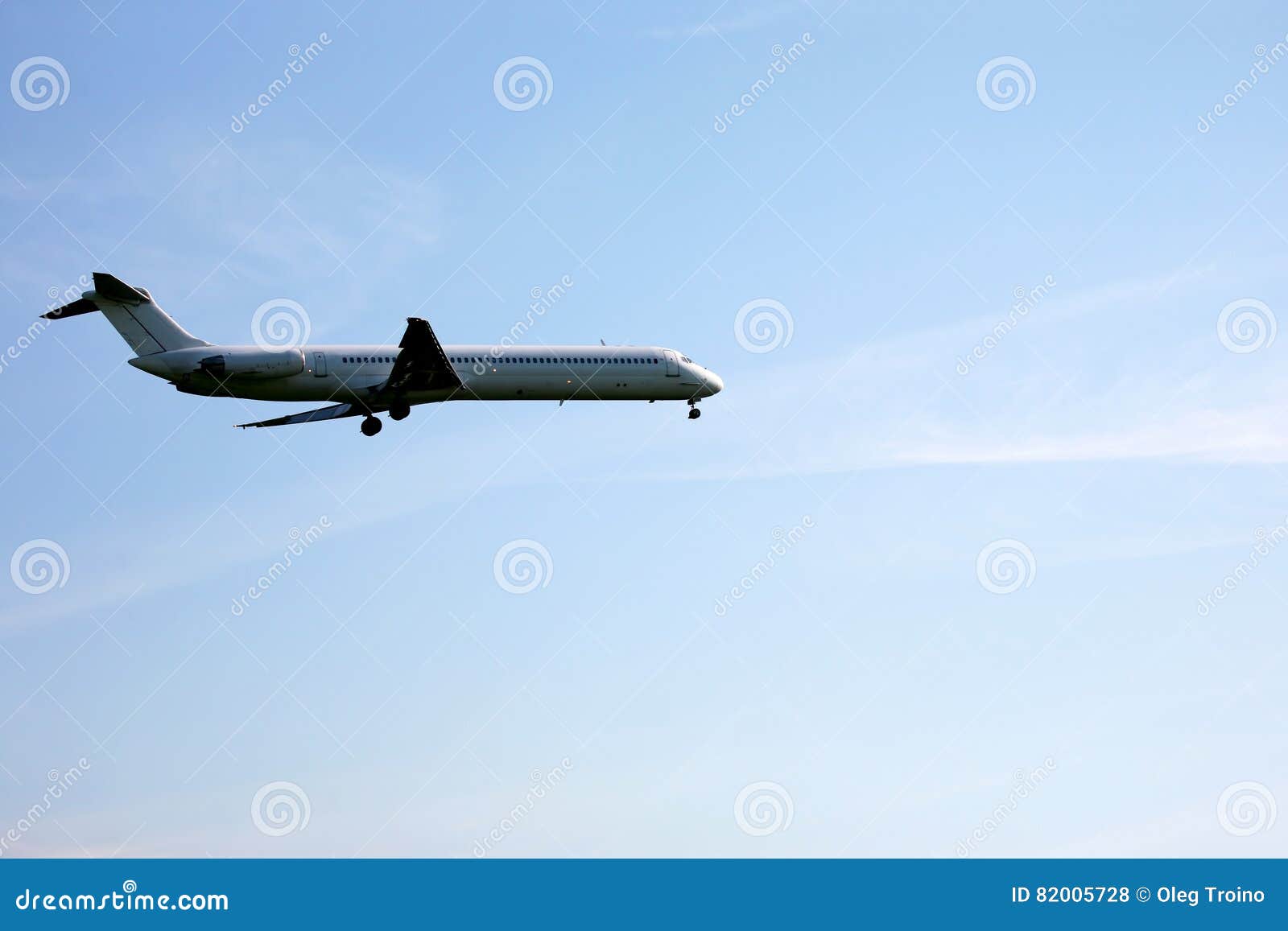 Passenger Jet Plane Flying in the Blue Sky Stock Photo - Image of ...