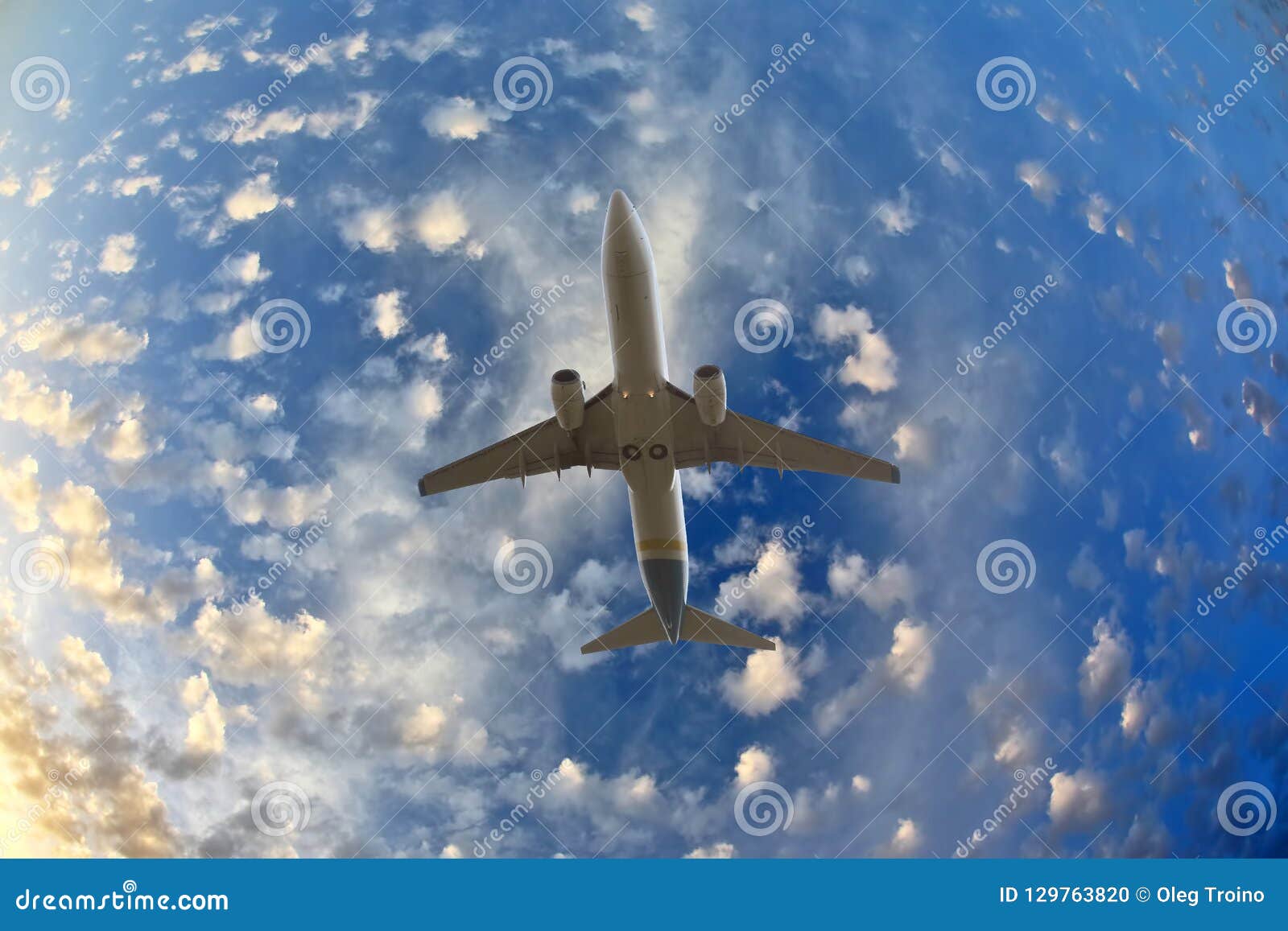 Passenger Jet Plane Flying in the Sky Stock Photo - Image of journey ...