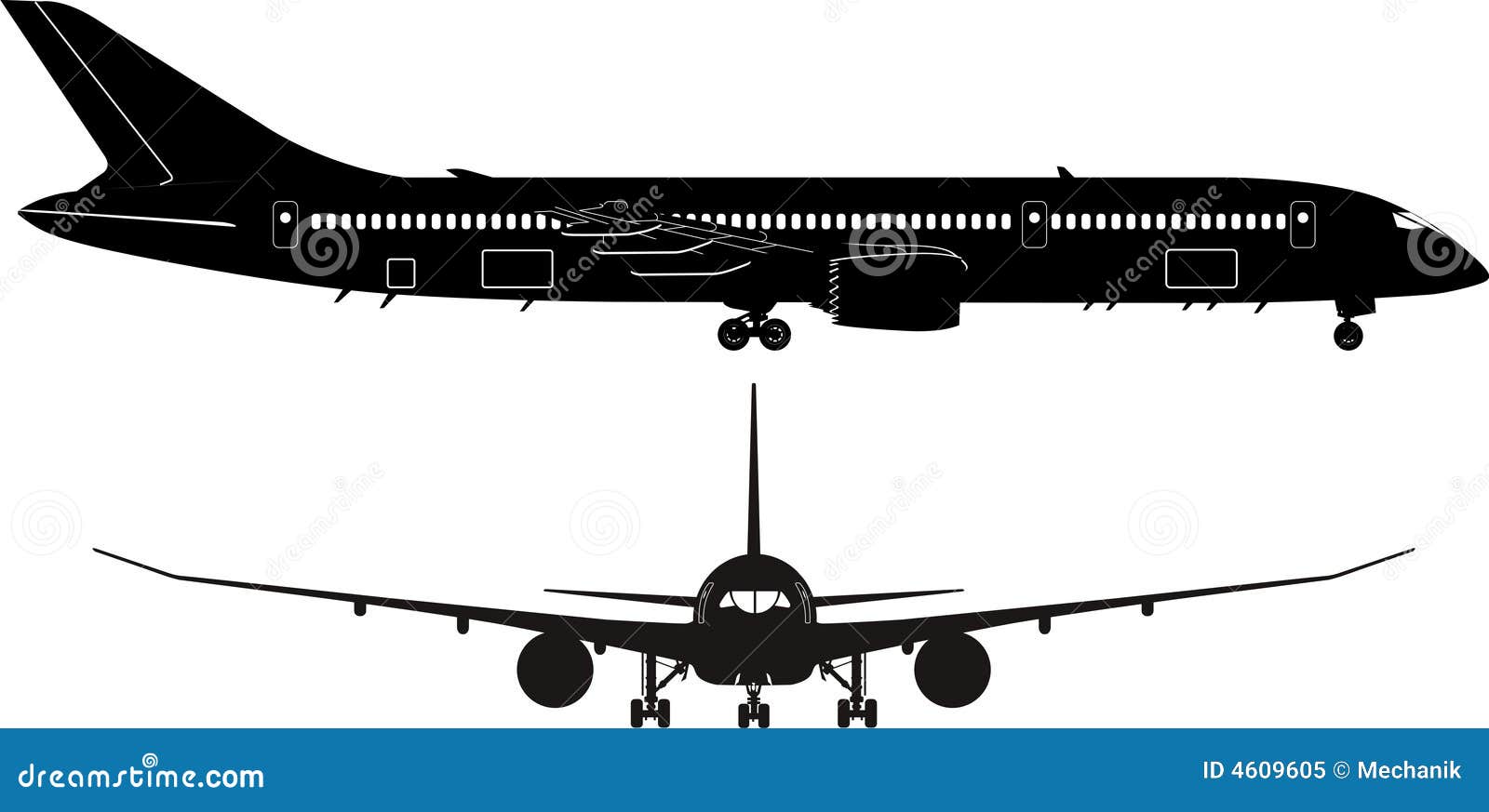 Boeing 787 Dreamliner. Passenger Airliner Taking Off. Vector Drawing ...
