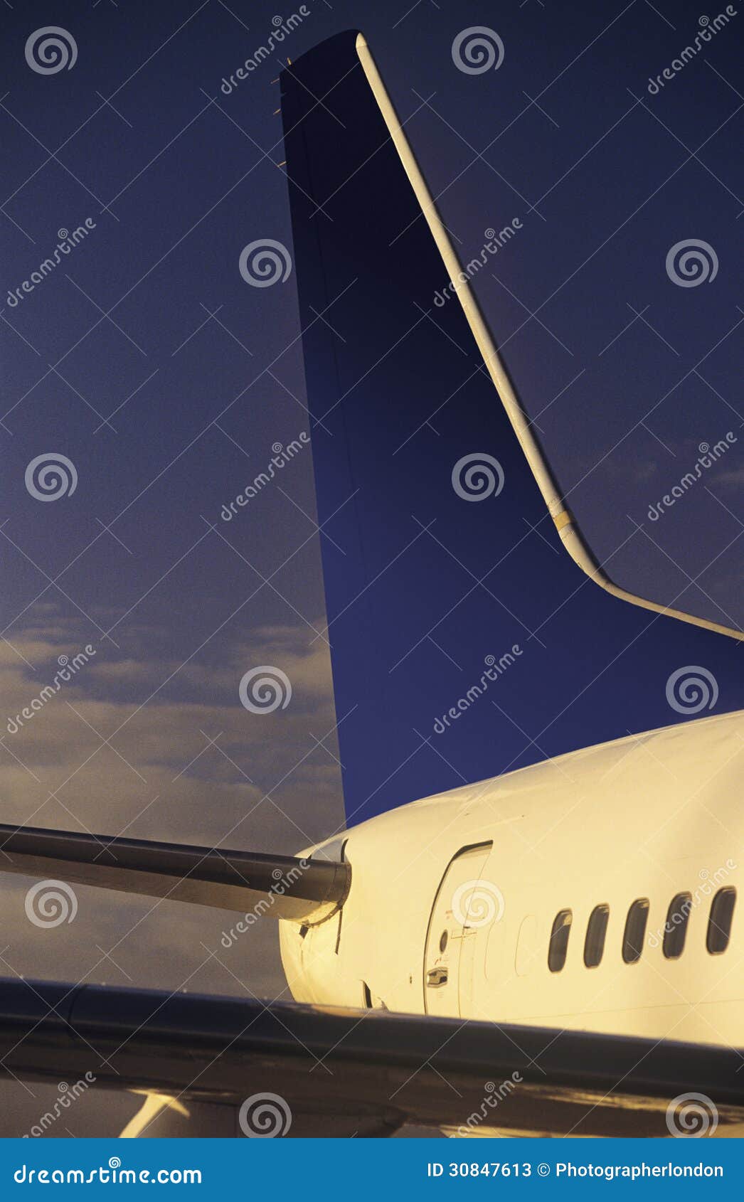 Passenger Jet Tailplane and Rear Fuselage Stock Image - Image of ...