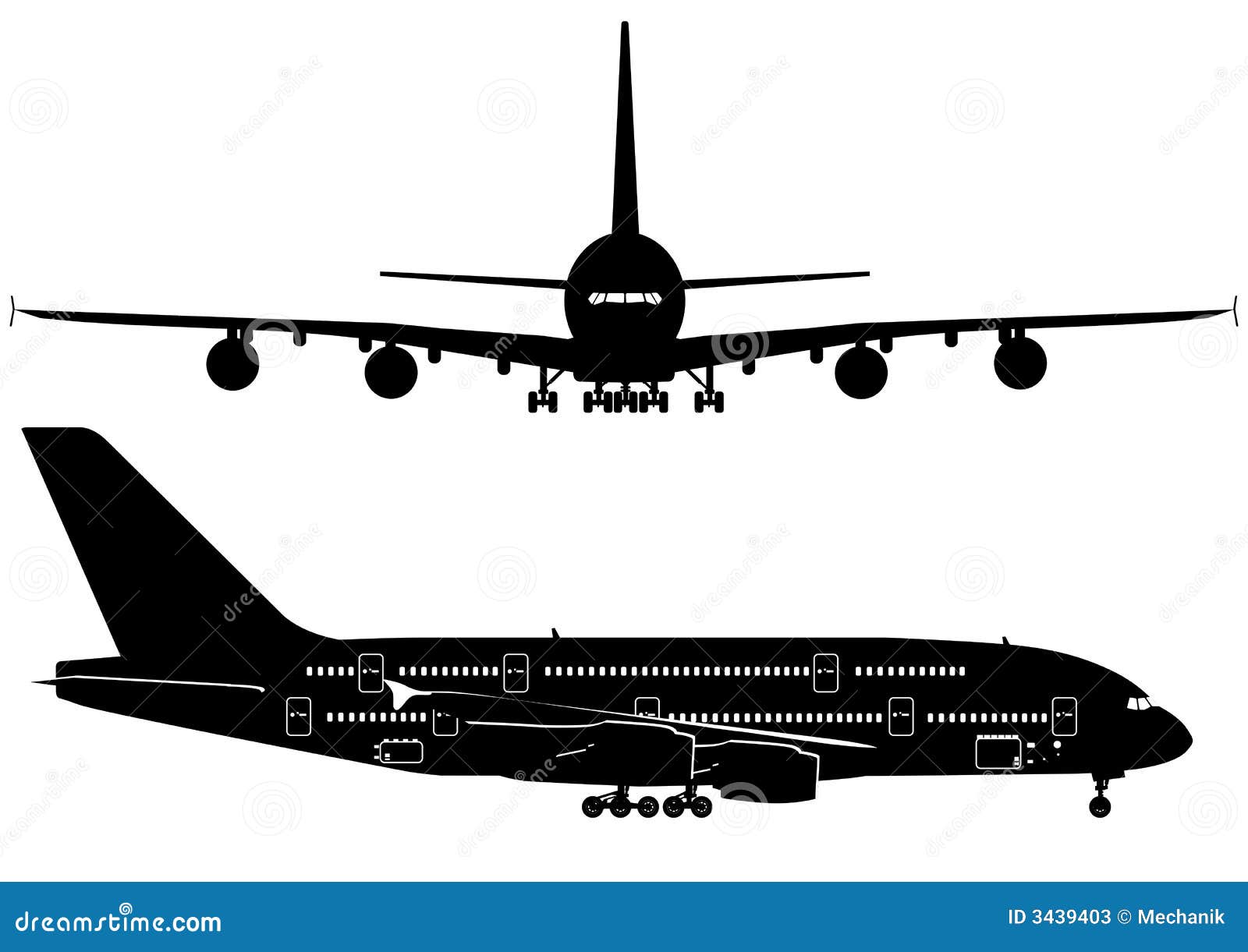 Passenger Jetliner stock vector. Illustration of aviations - 3439403