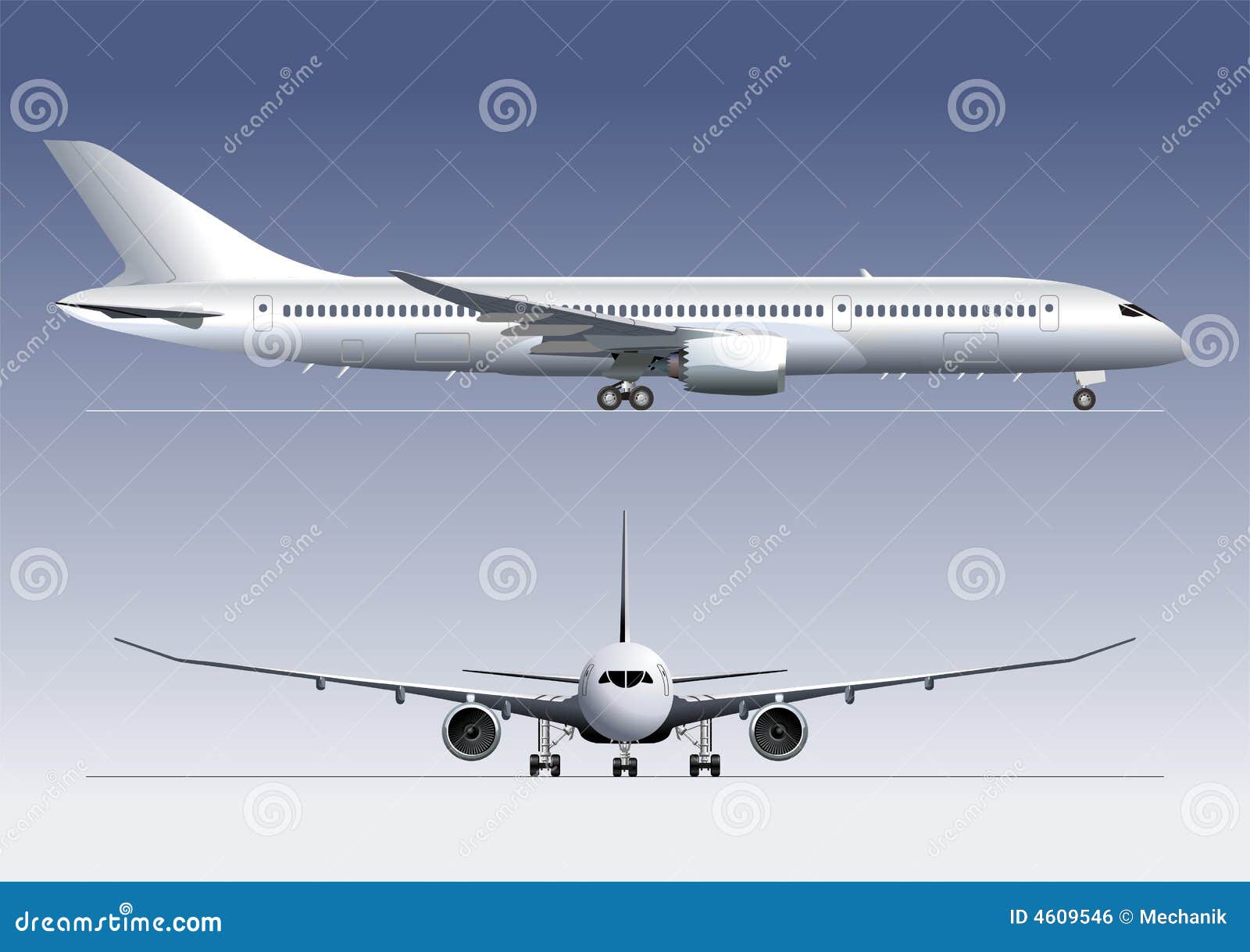 Boeing 787 Dreamliner. Passenger Airliner Taking Off. Vector Drawing ...