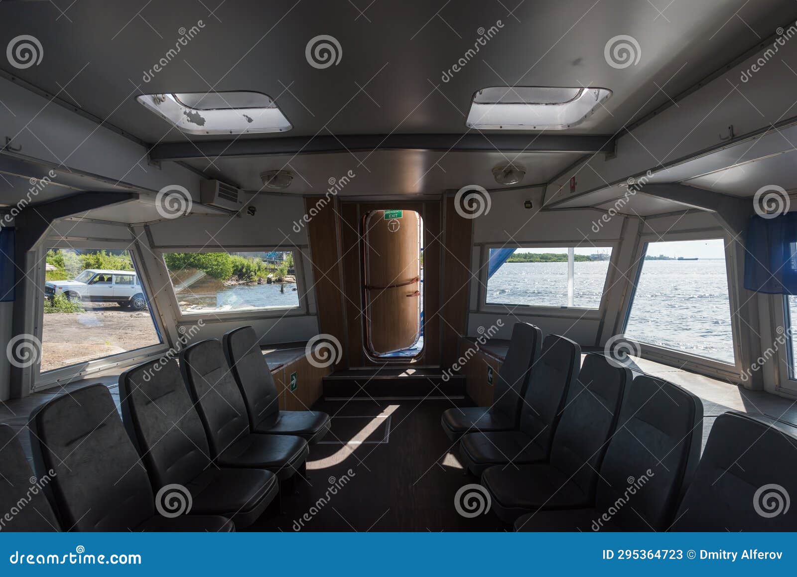 Passenger Large Boat, Interior Inside. Stock Image - Image of room ...