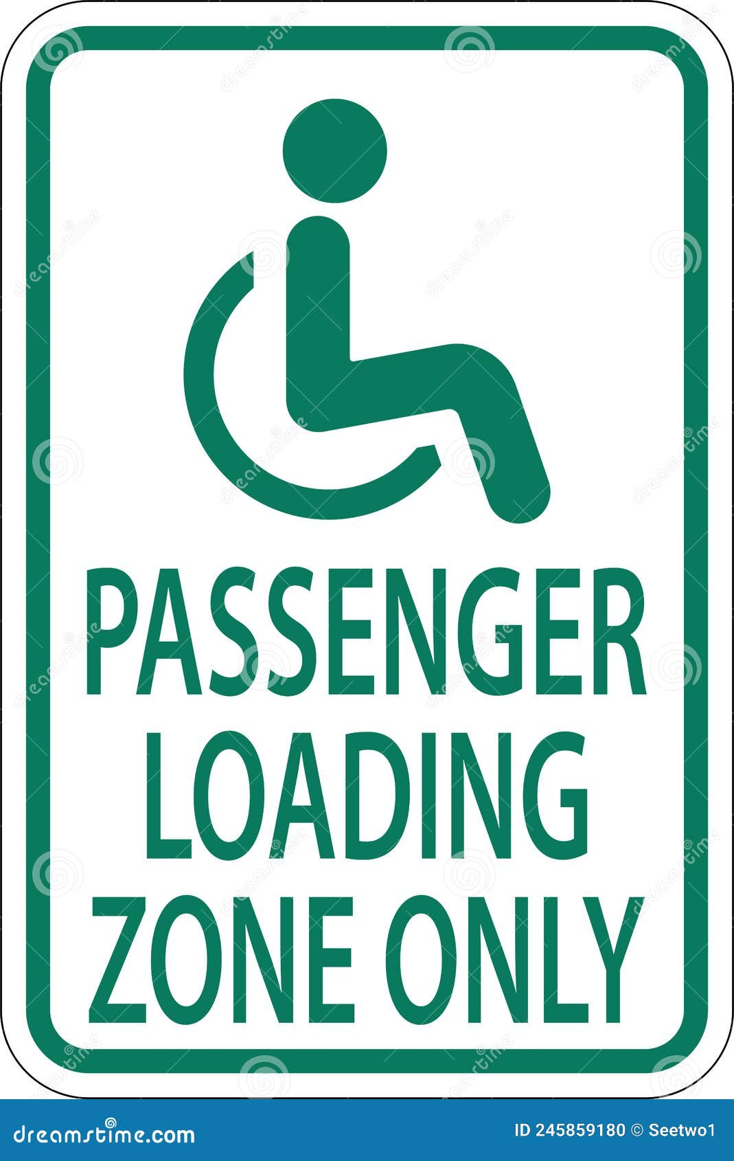 Passenger Loading Zone Sign on White Background Stock Vector ...
