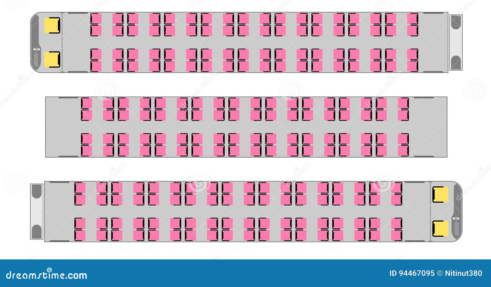 Passenger Metro Train Seat Map Stock Illustration - Illustration of ...