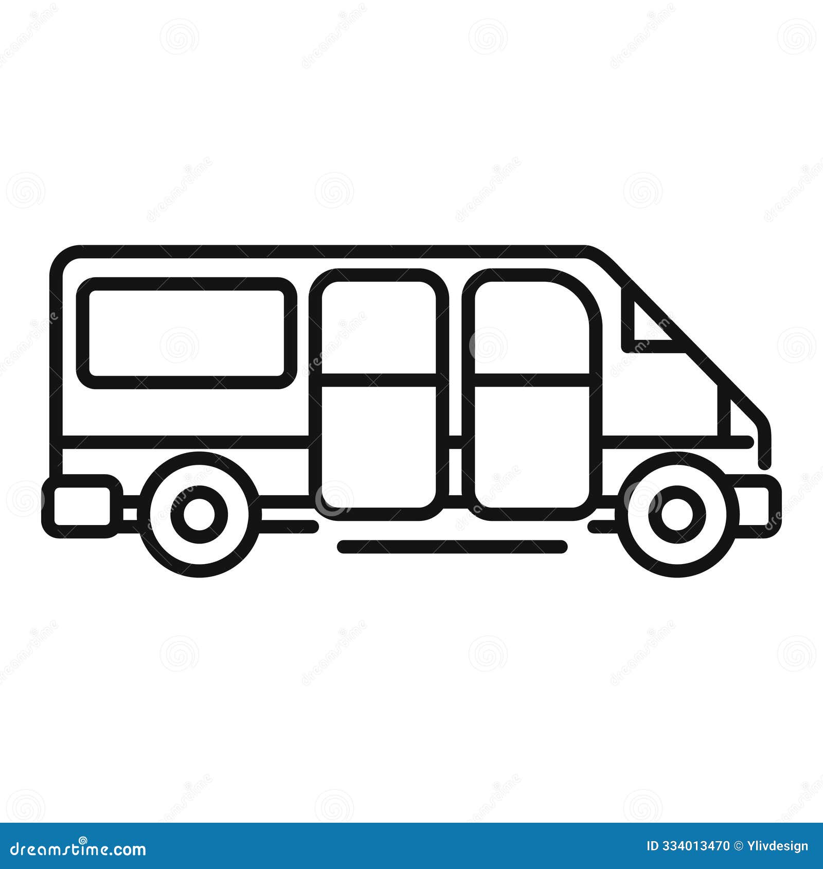 Passenger Minivan Transporting People Line Icon Side View Stock ...