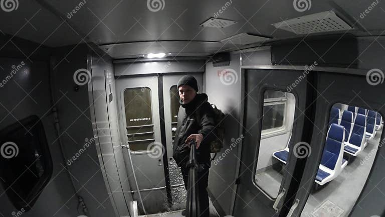The only Passenger on the Night Train. Stock Image - Image of trip ...