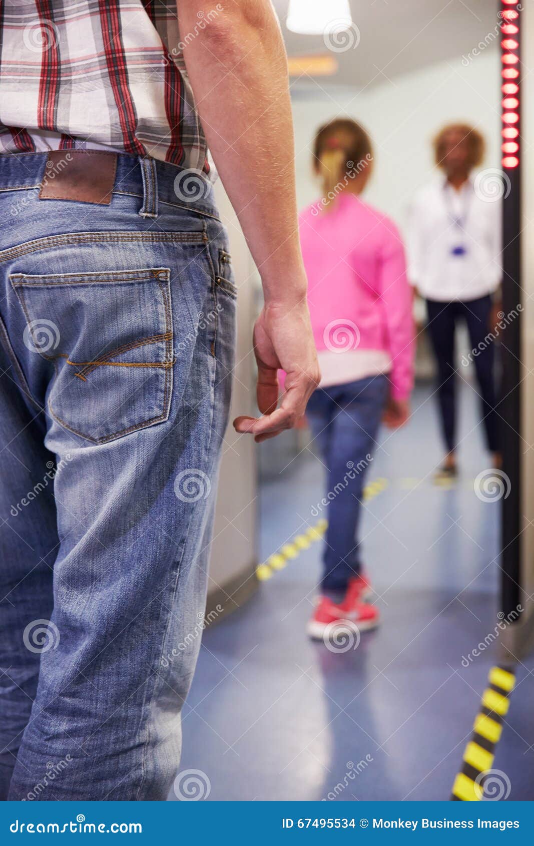 Passenger Passing through Security Check at Airport Stock Photo - Image ...