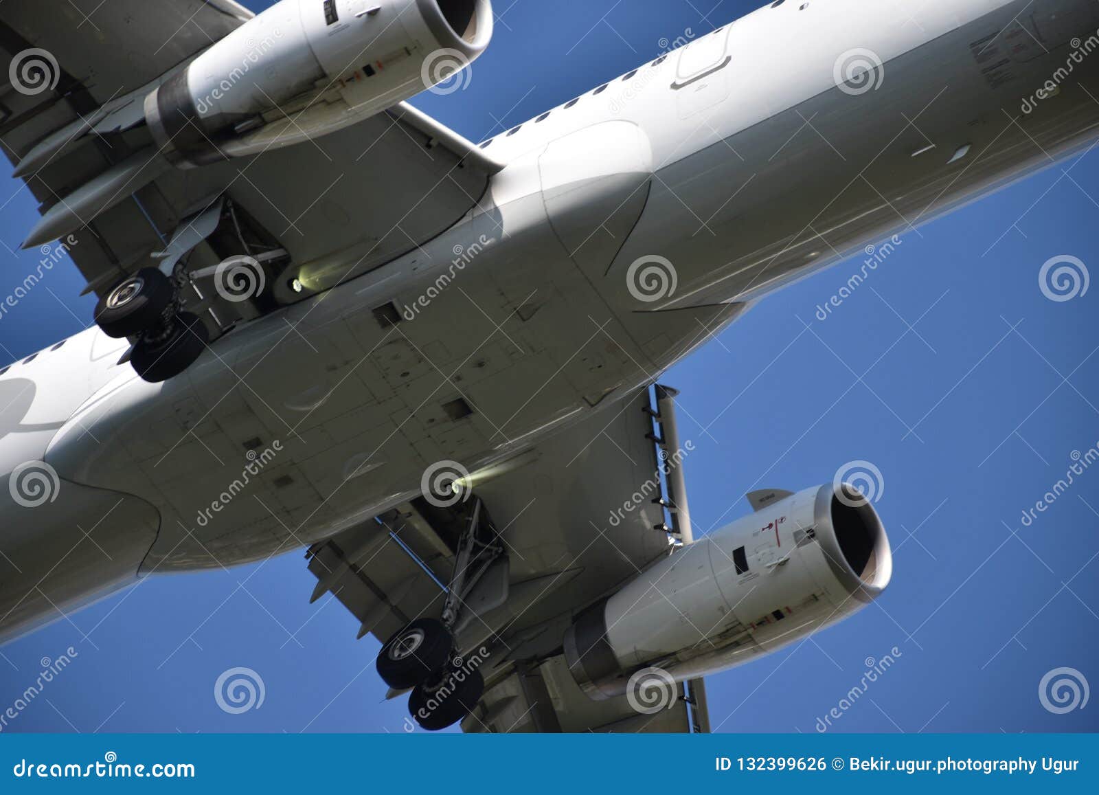 Passenger Plane Bottom View Stock Photo - Image of cloudscape ...