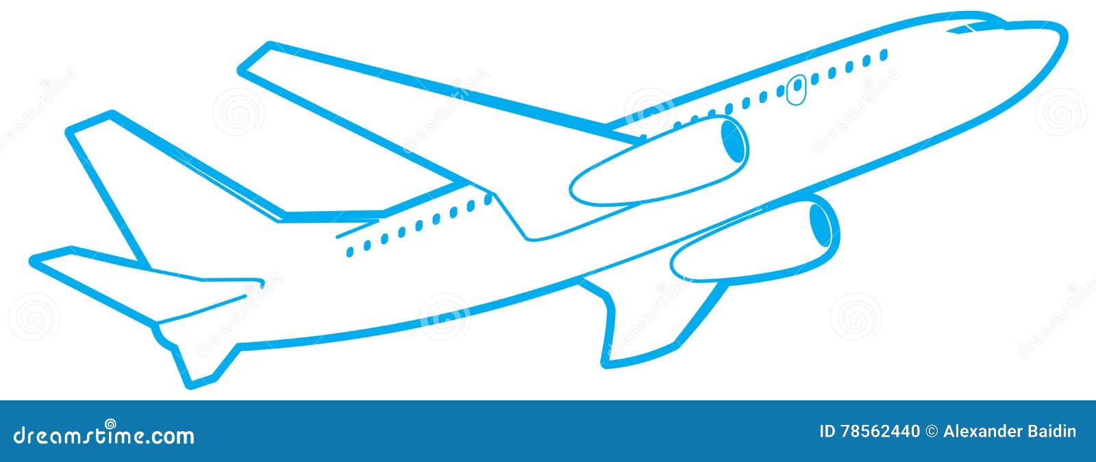 Passenger Plane, Bottom View. Stock Illustration - Illustration of draw ...