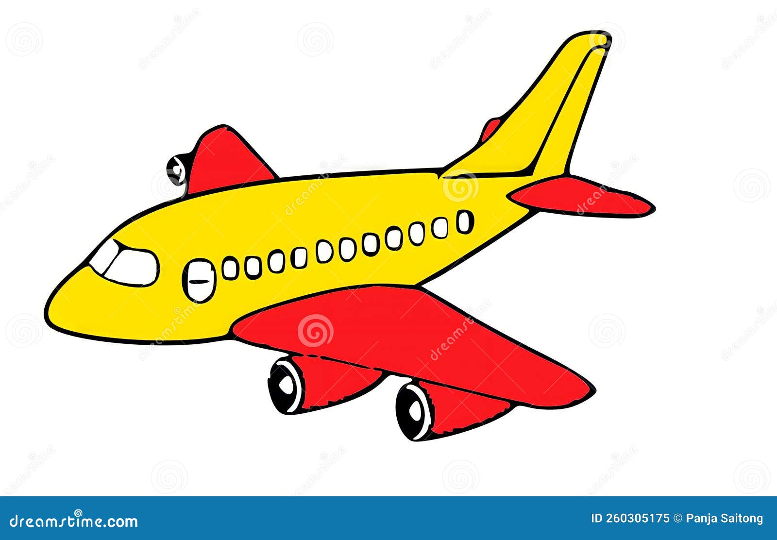 Passenger Plane Drawing on Sky Stock Illustration - Illustration of ...