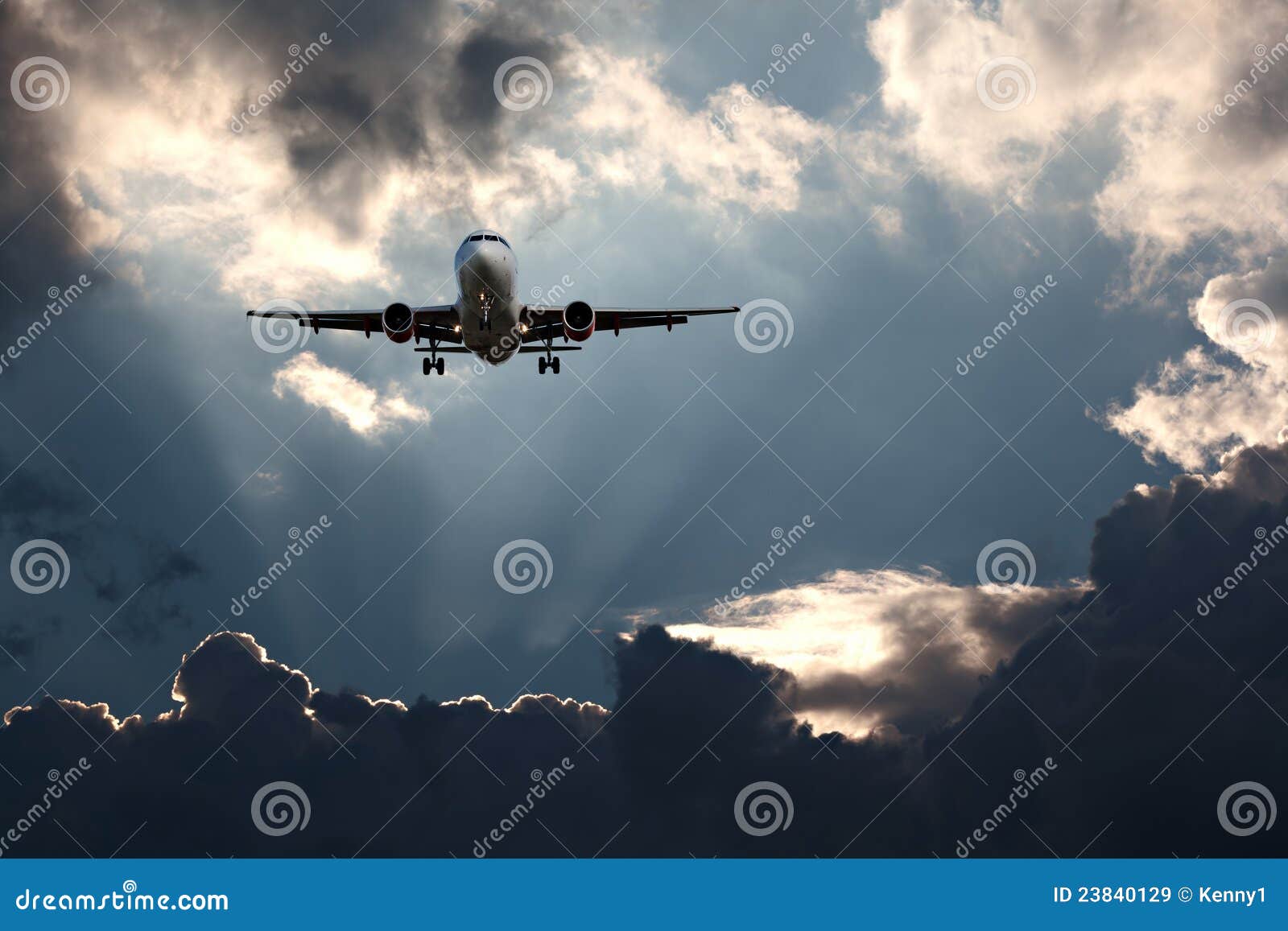 Passenger Plane on Final Approach Stock Image - Image of flaps, runway ...