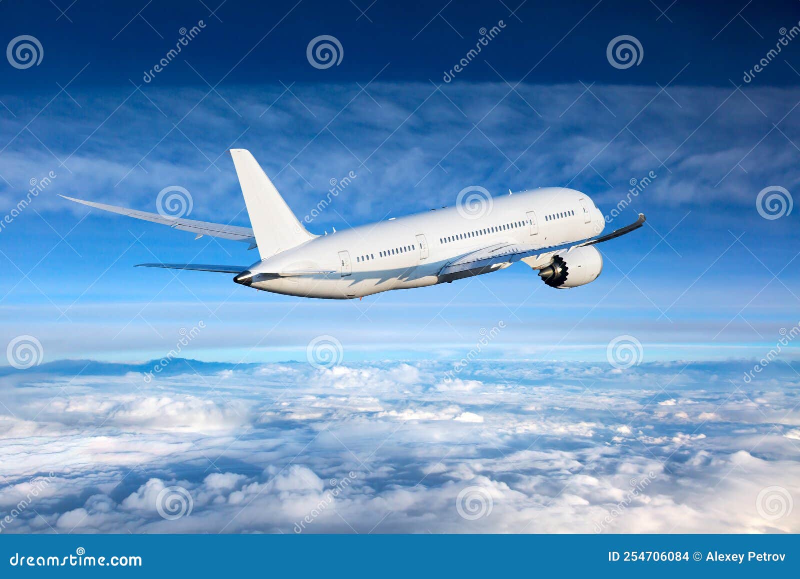 Passenger Plane Fly Away. Back View of Aircraft Stock Photo - Image of ...