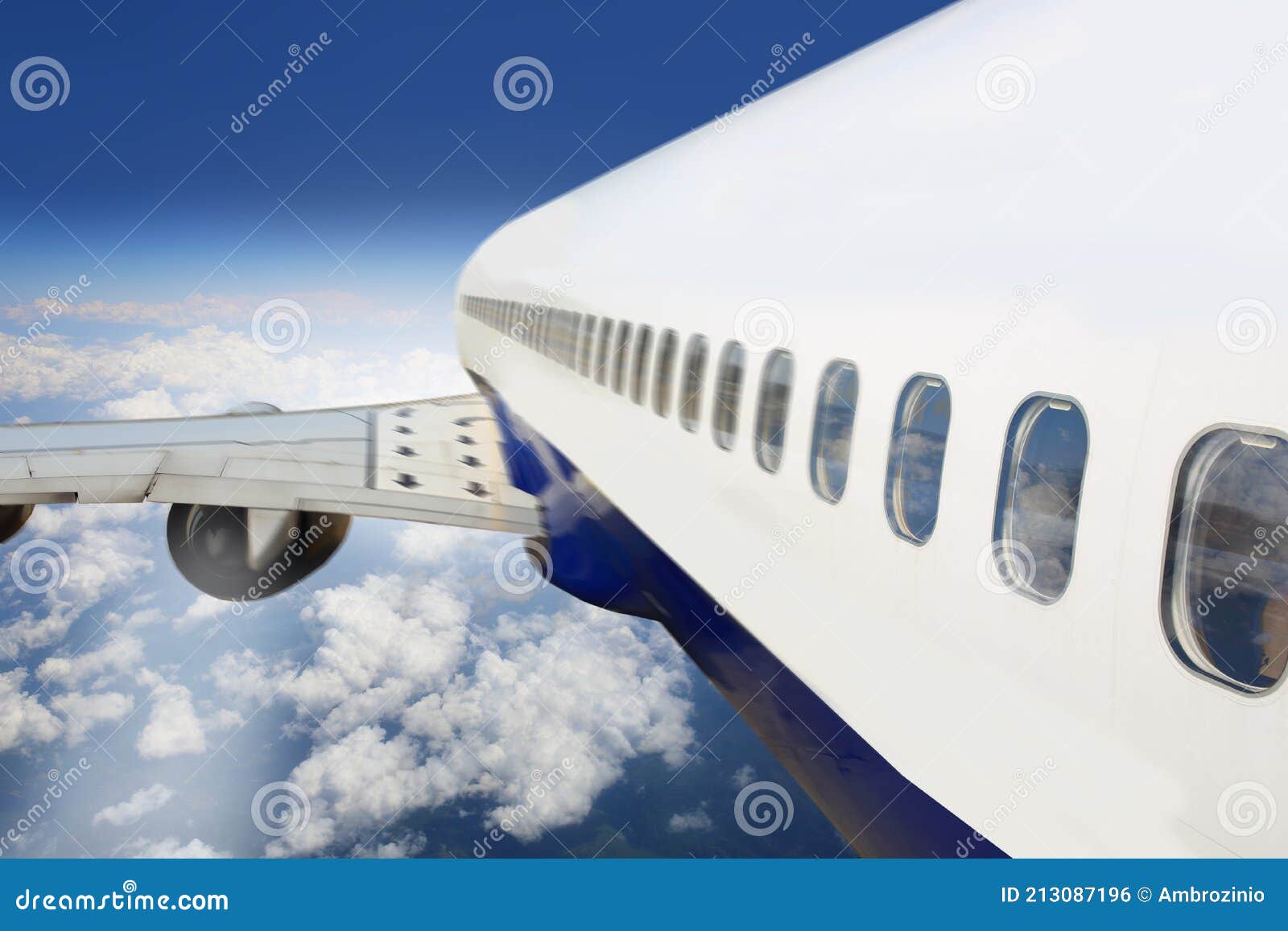 Passenger Plane is Flying High Stock Photo - Image of flying, clouds ...