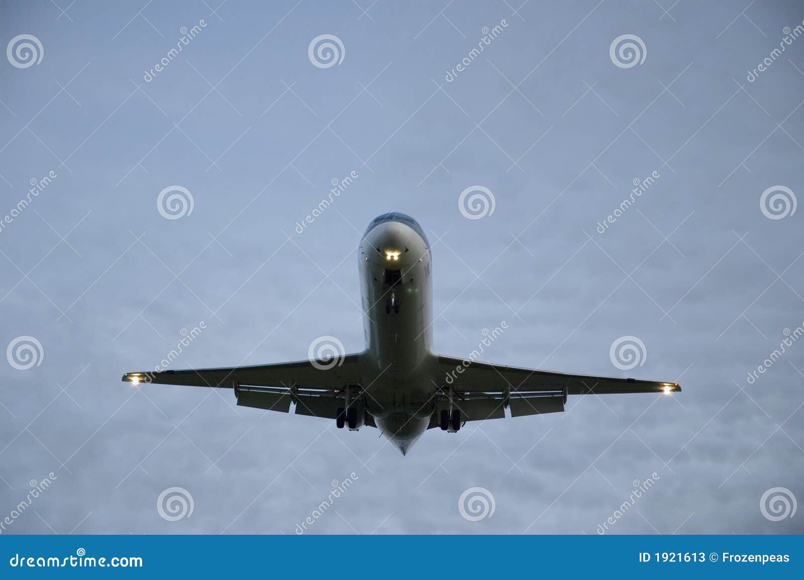 Passenger plane overhead. stock image. Image of transport - 1921613