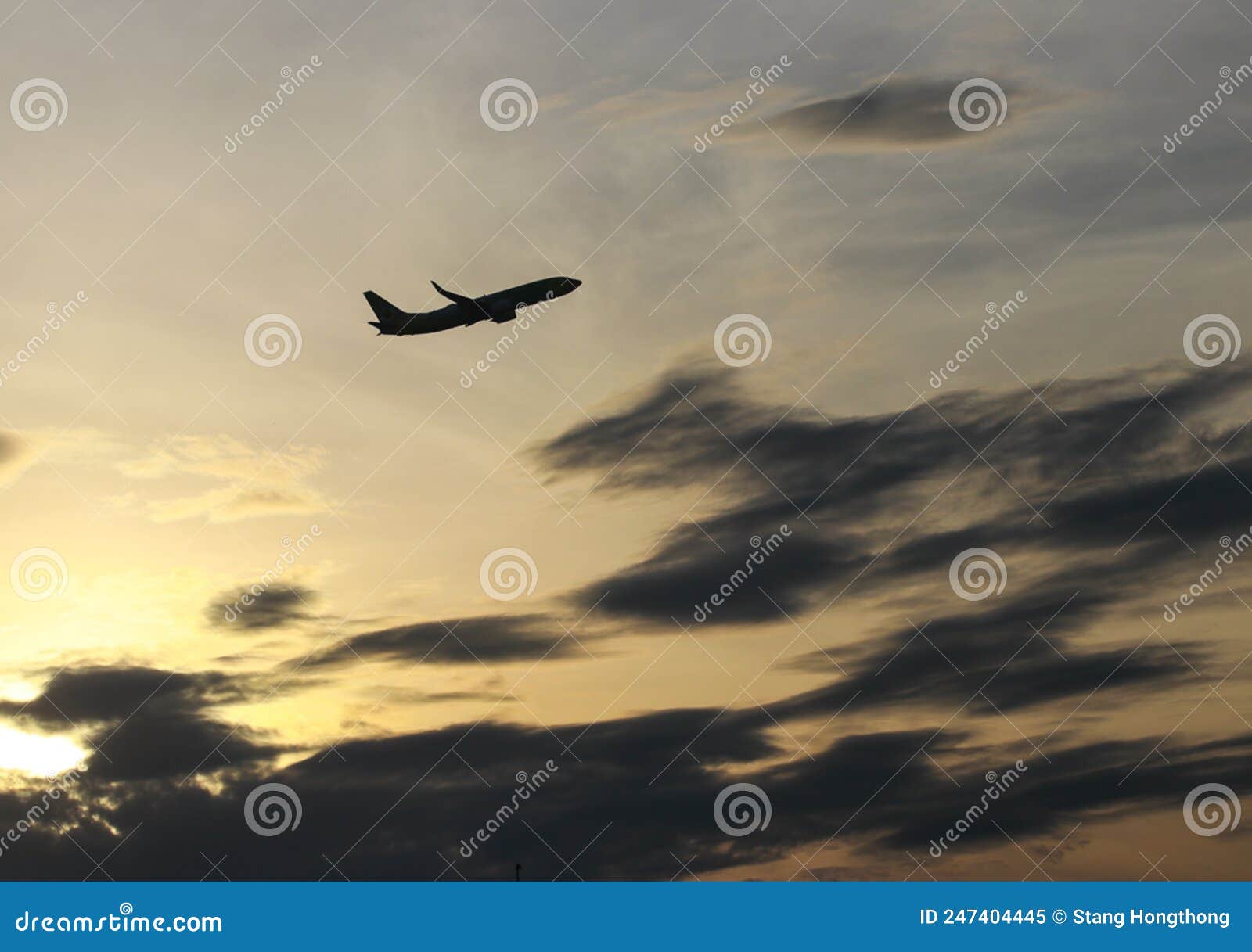 A Passenger Plane Takes Off during the Day. Stock Image - Image of ...