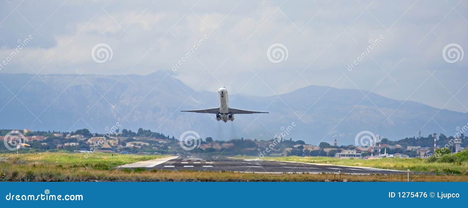 Passenger plane taking off stock photo. Image of corfu - 1275476