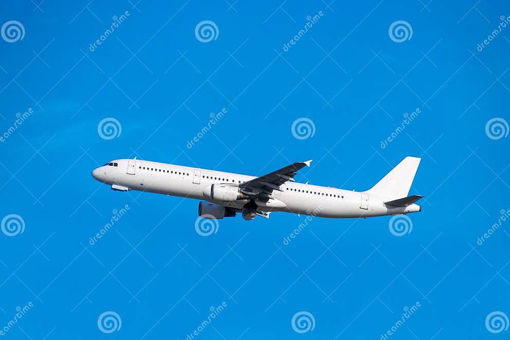 Passenger plane takeoff stock photo. Image of aviation - 168739626