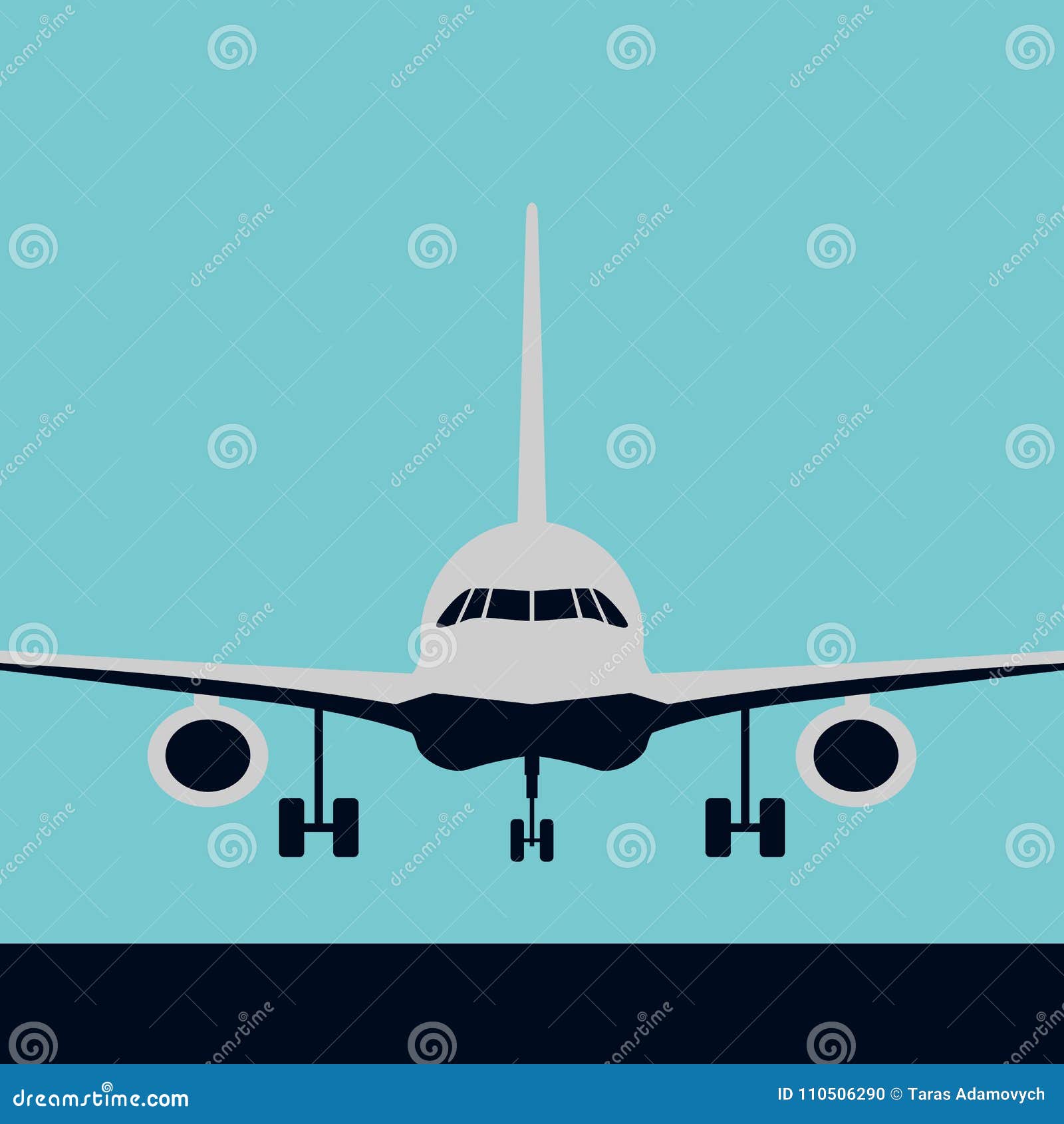 Passenger Plane Vector Illustration Flat Style Front Stock Vector ...