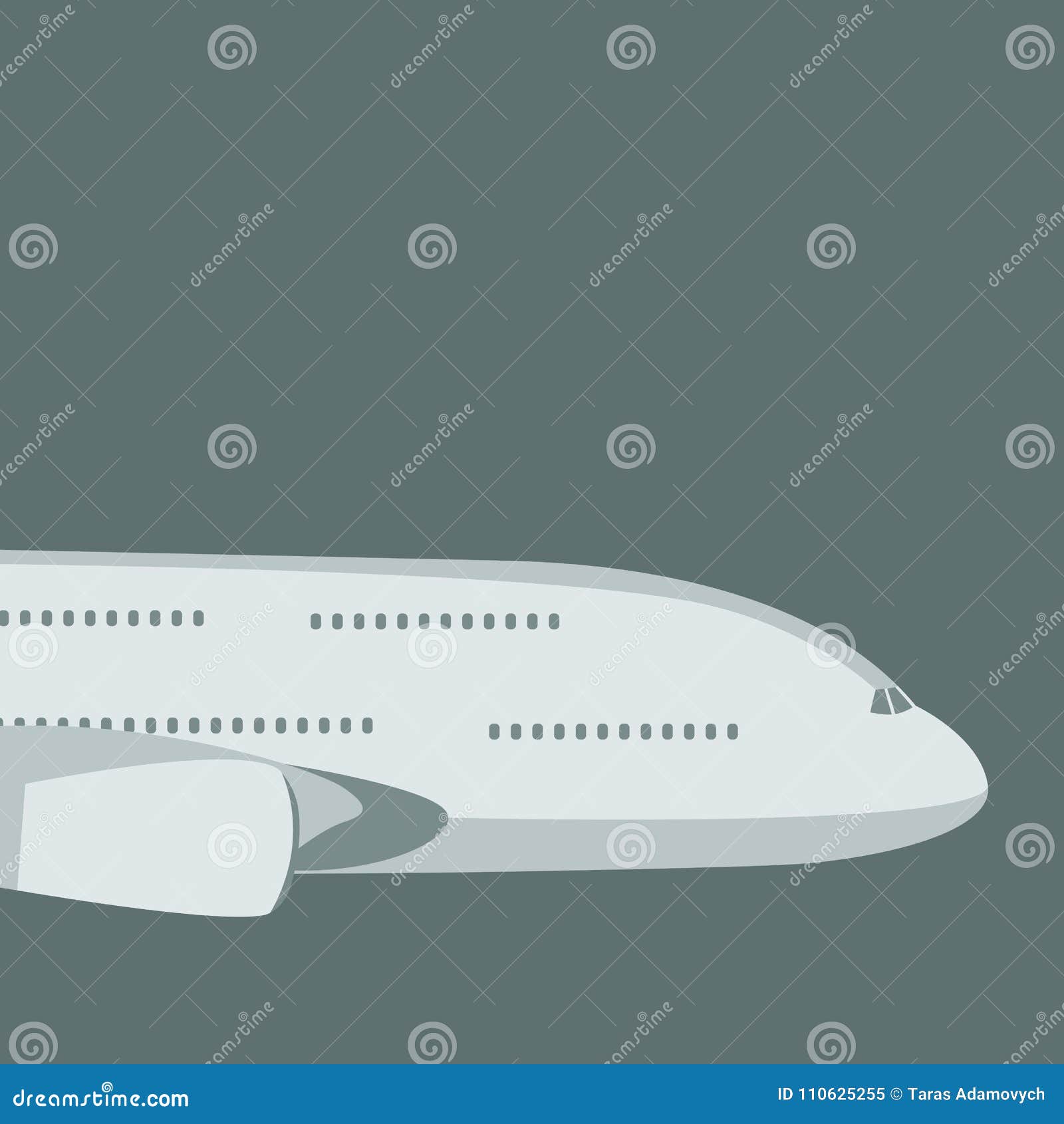 Passenger Plane Vector Illustration Flat Style Profile Stock Vector ...