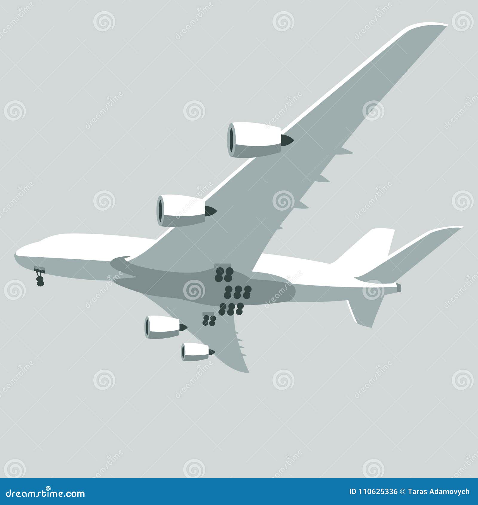 Passenger Plane Vector Illustration Flat Style Profile Stock Vector ...