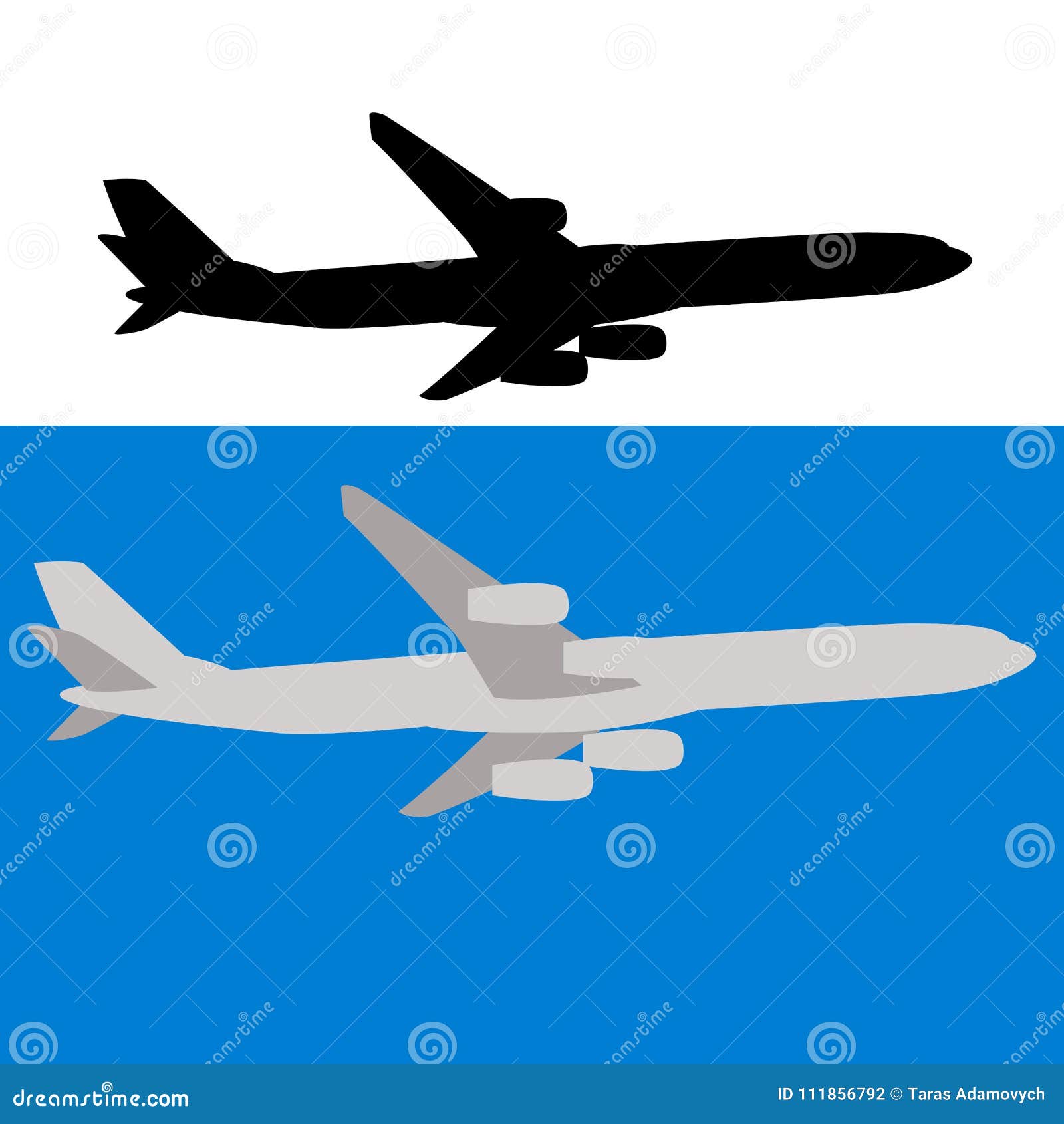 Passenger Plane Vector Illustration Flat Style Profile Stock Vector ...